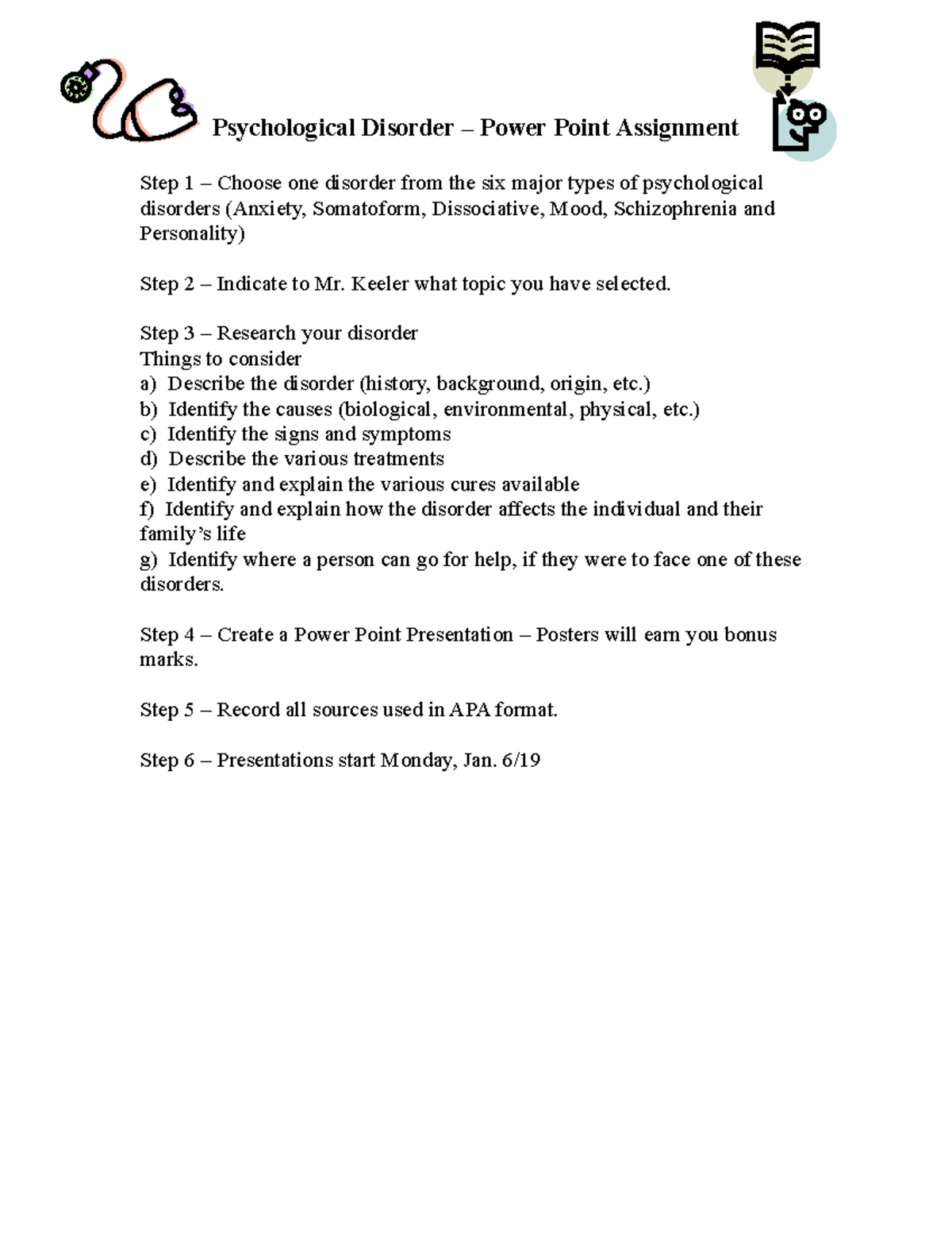 Psychological Disorderpowerpointassignment - Psychological Disorder ...