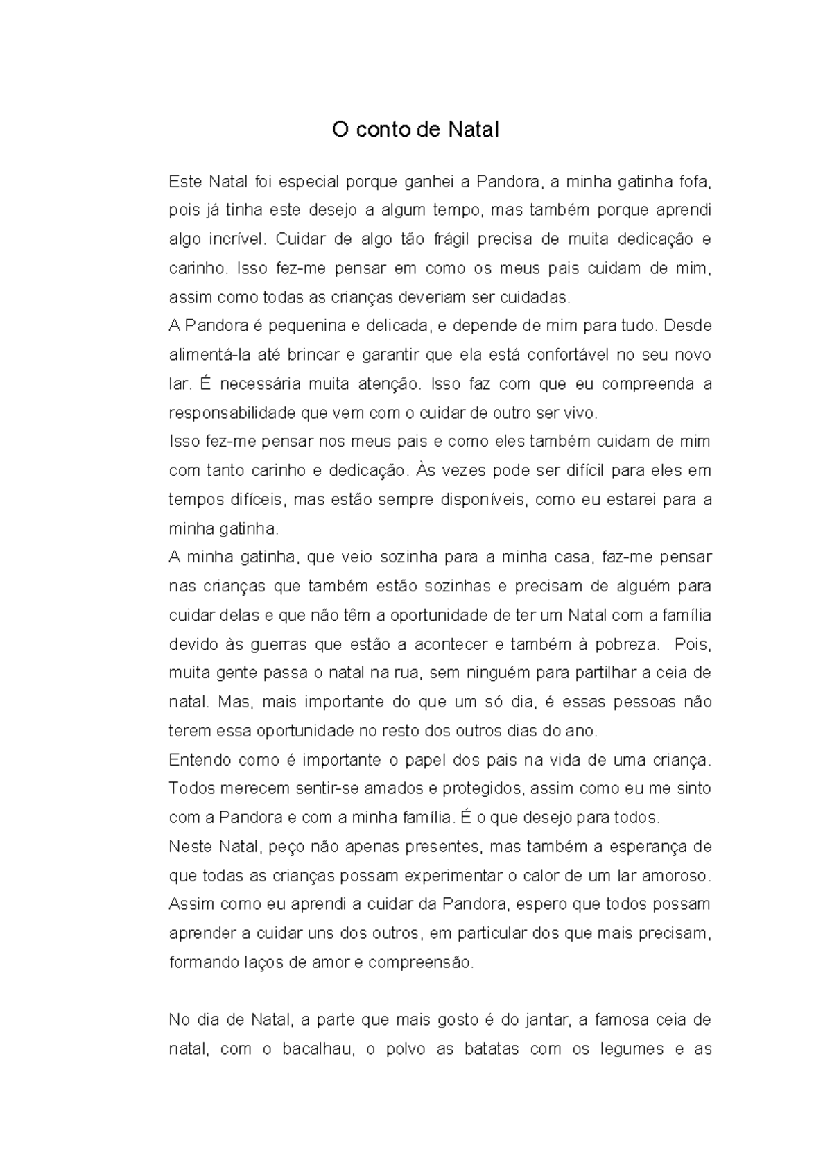 Um conto de natal - O conto de Natal Este Natal foi especial porque ...