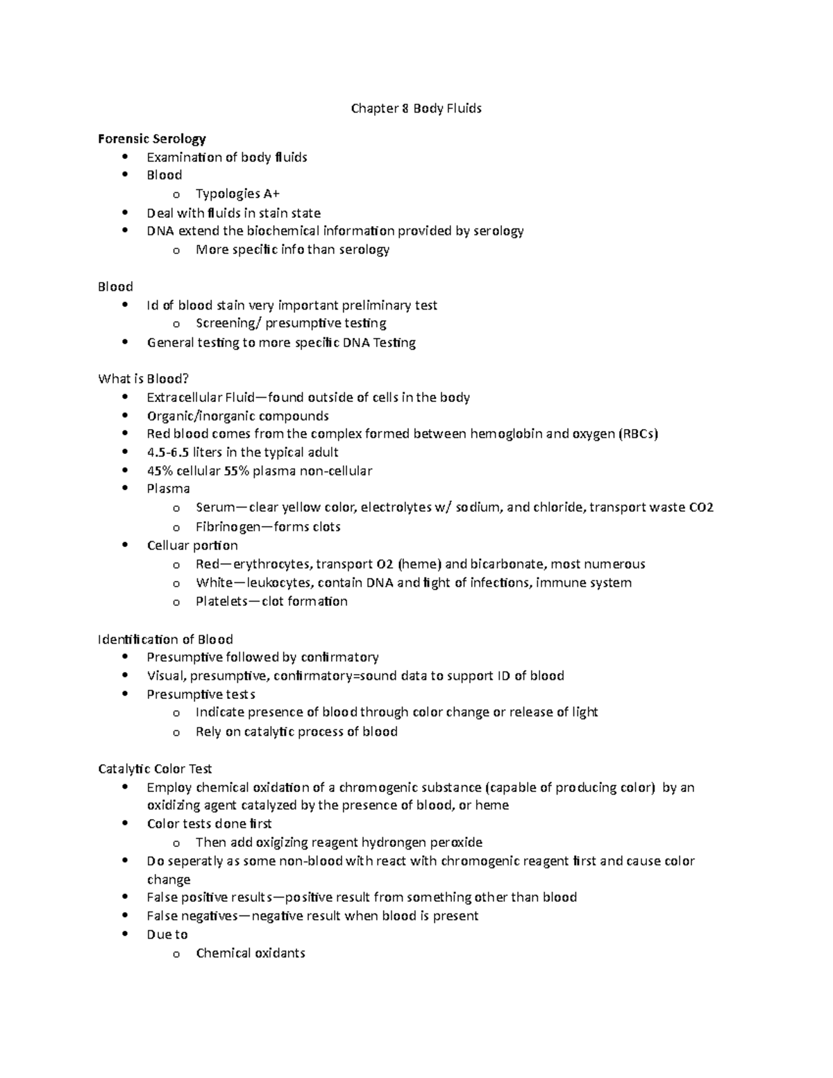 Chapter 8 Body Fluids - Chapter 8 Body Fluids Forensic Serology ...