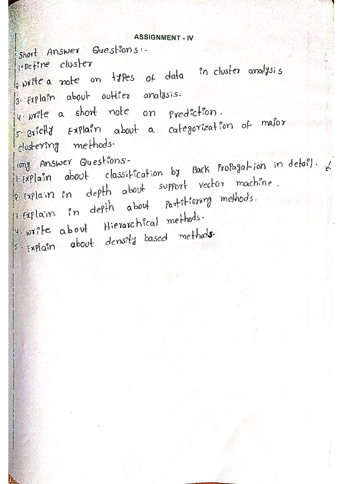 DWDM Assignment 4 - Data mining - Studocu