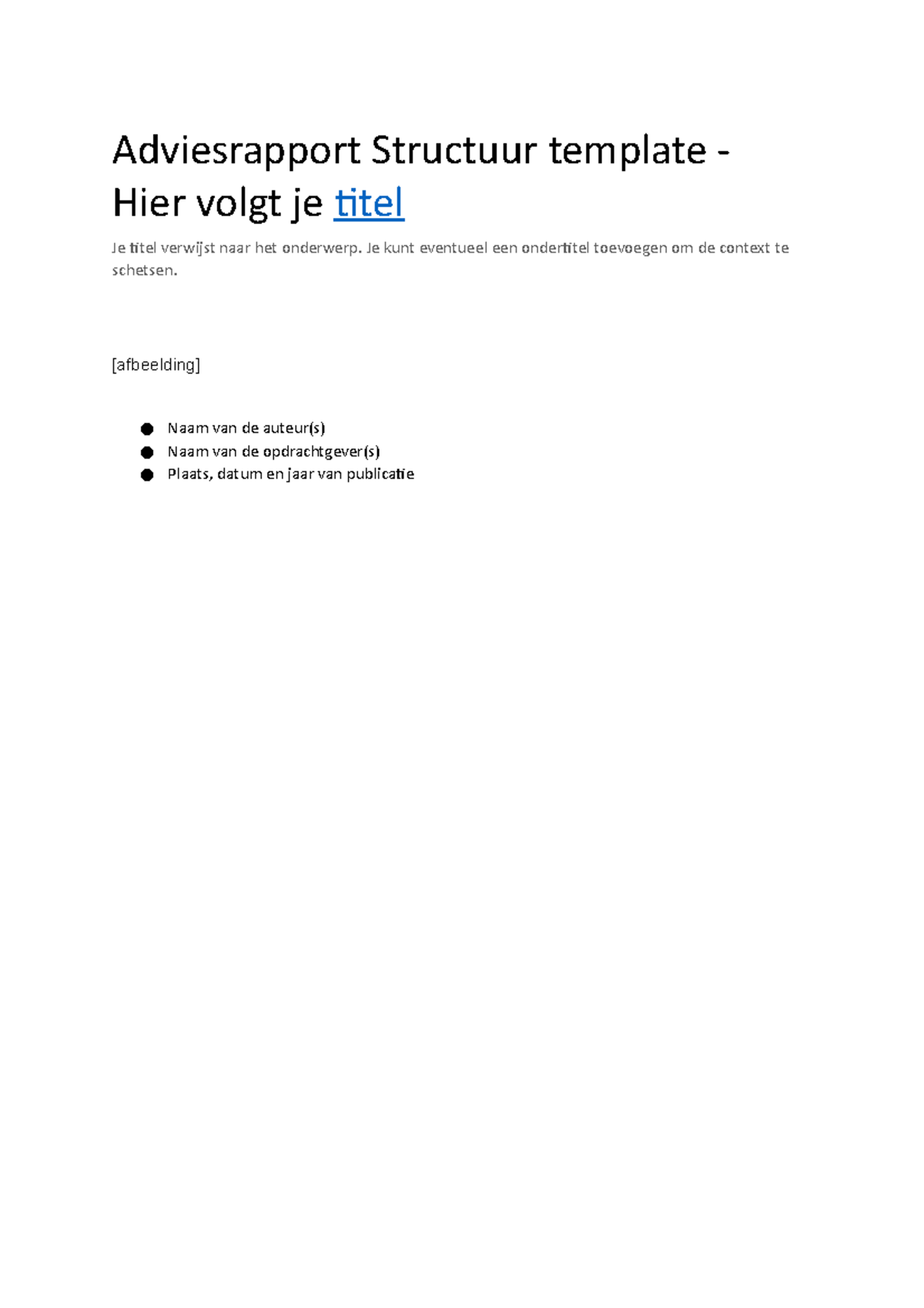 Template-adviesrapport-vs2 - Adviesrapport Structuur template - Hier ...