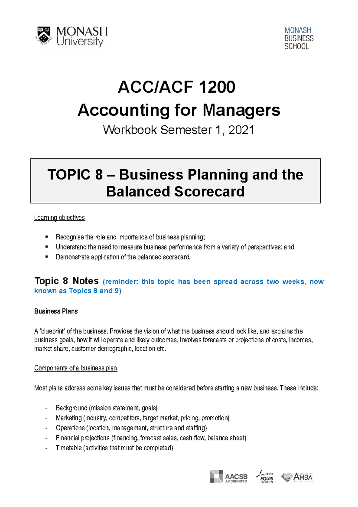 Topic 8 - weekly tutorial answers accounting for managers questions and ...