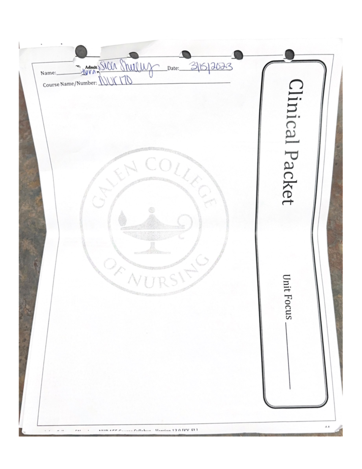 Clinical Packet 2 - NUR 170 - Studocu