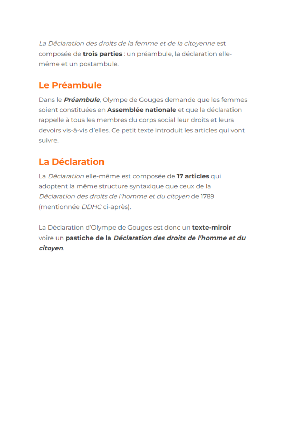 Olympe de Gouges DDFC - La Déclaration des droits de la femme et de la ...