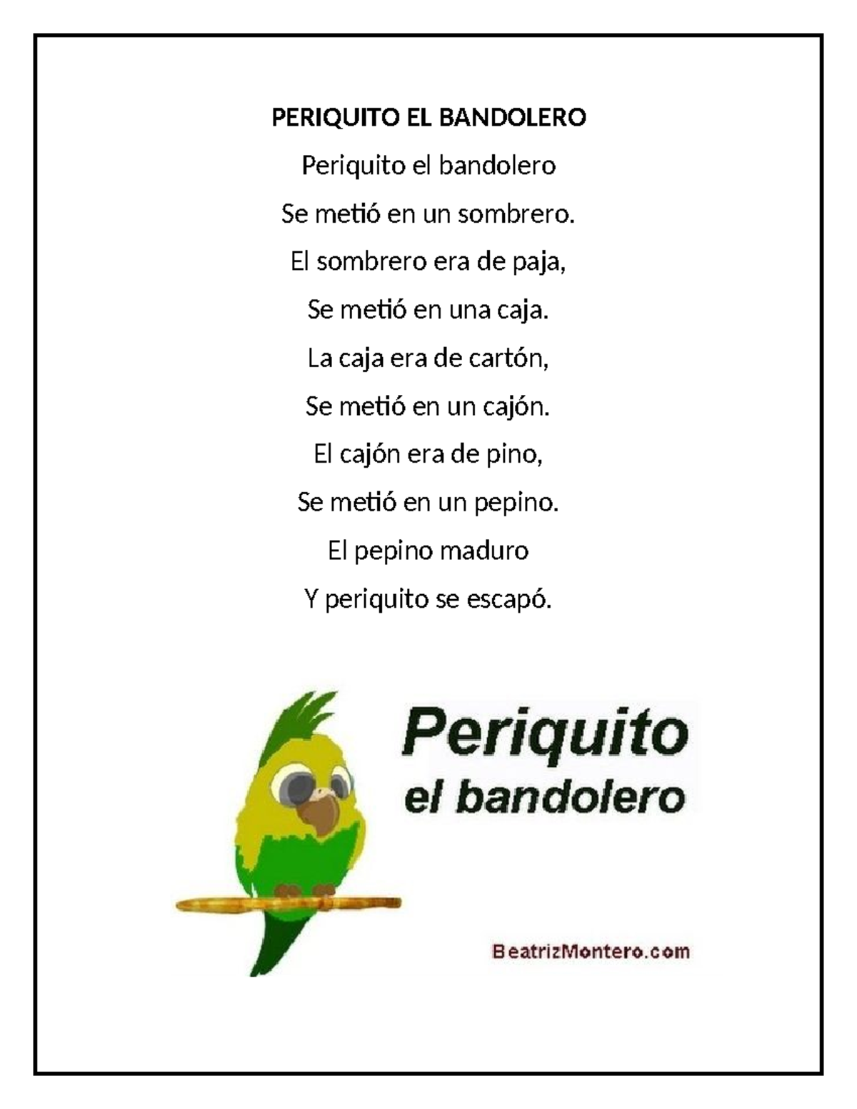 Periquito EL Bandolero - PERIQUITO EL BANDOLERO Periquito el bandolero ...