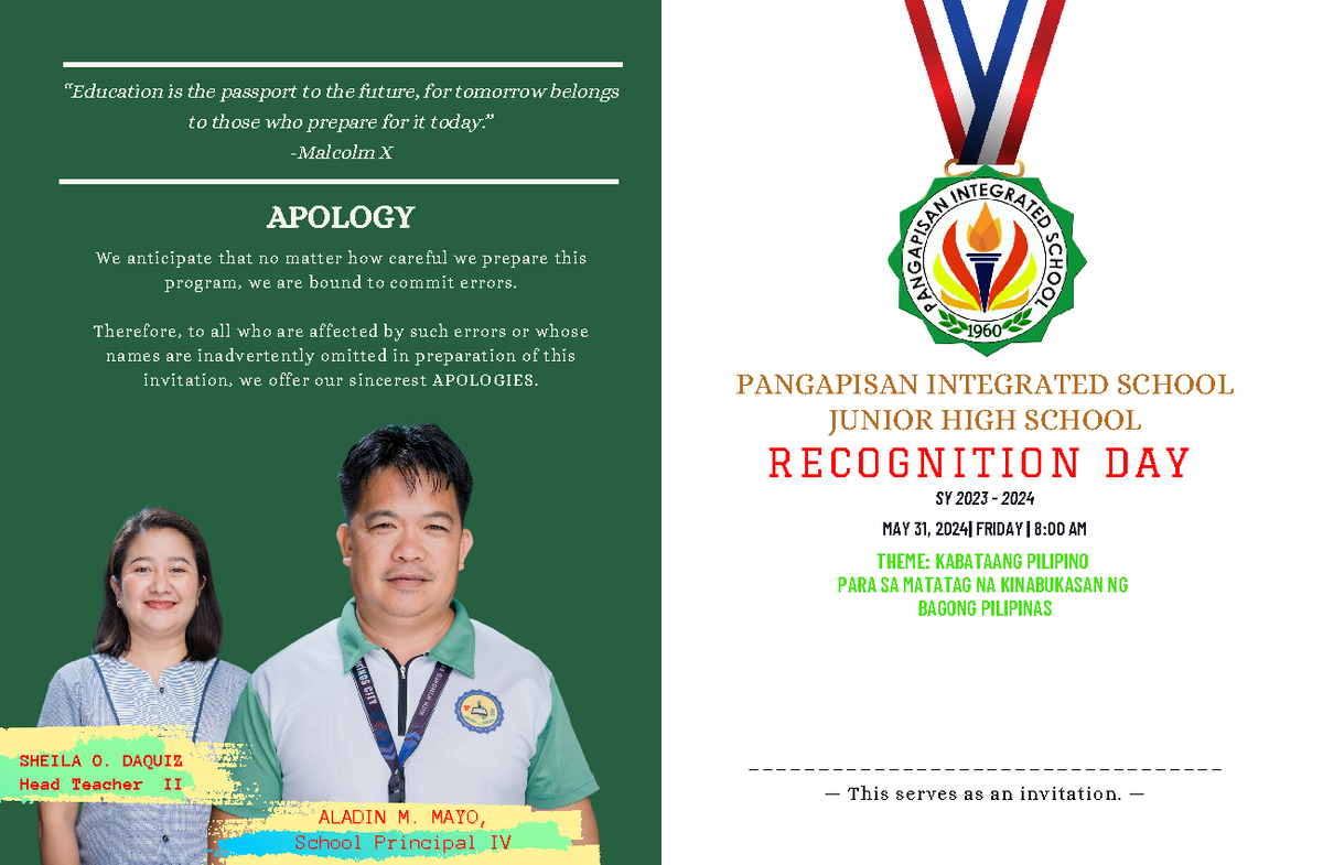 JHS Final Recognition DAY Program - “Education is the passport to the ...