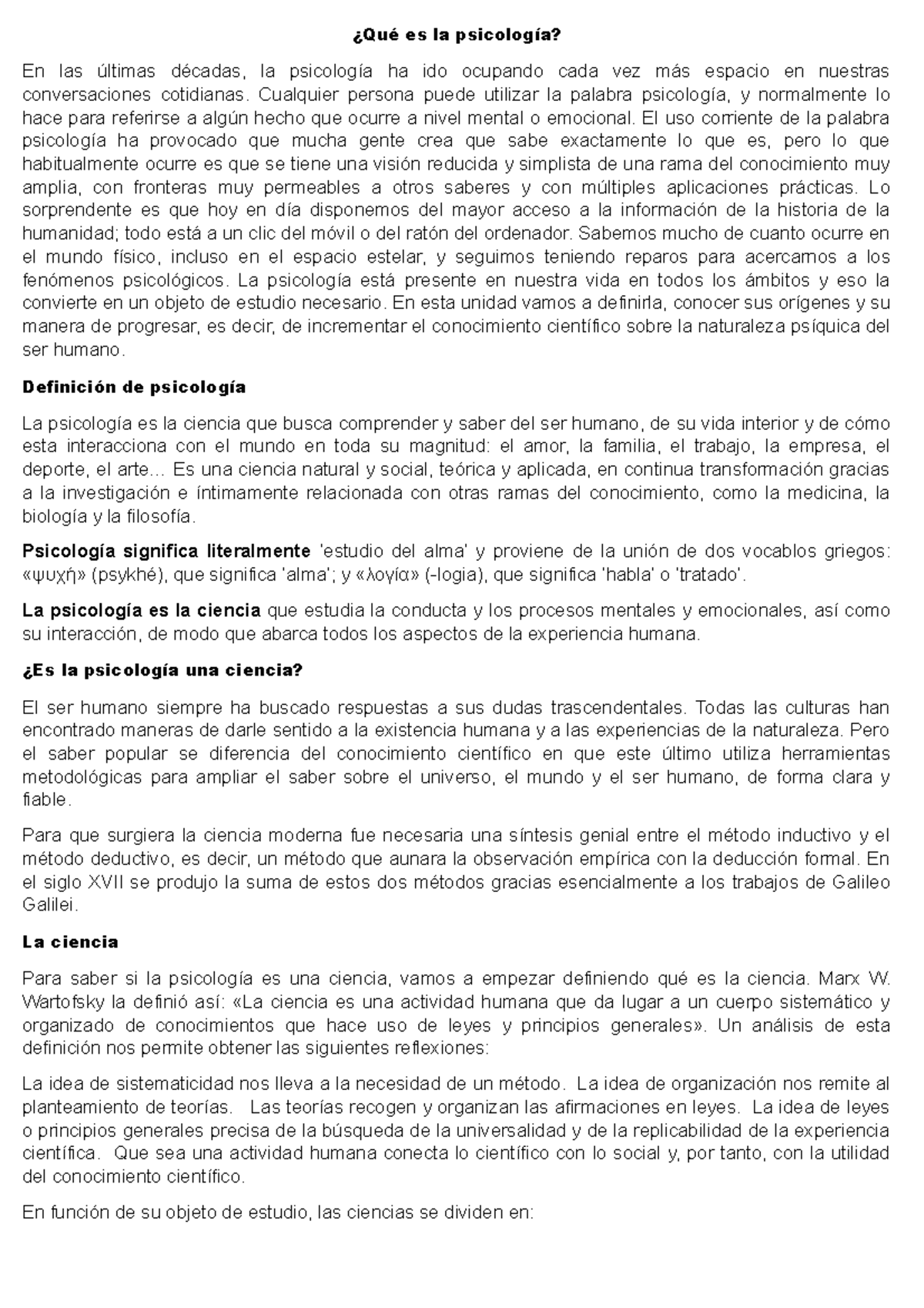 Qué es la psicología - concepto basico para definirla ciencia - ¿Qué es ...