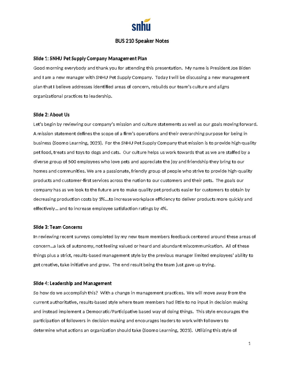 Module 7 Assignment - Speaker Notes - BUS 210 Speaker Notes Slide 1 ...