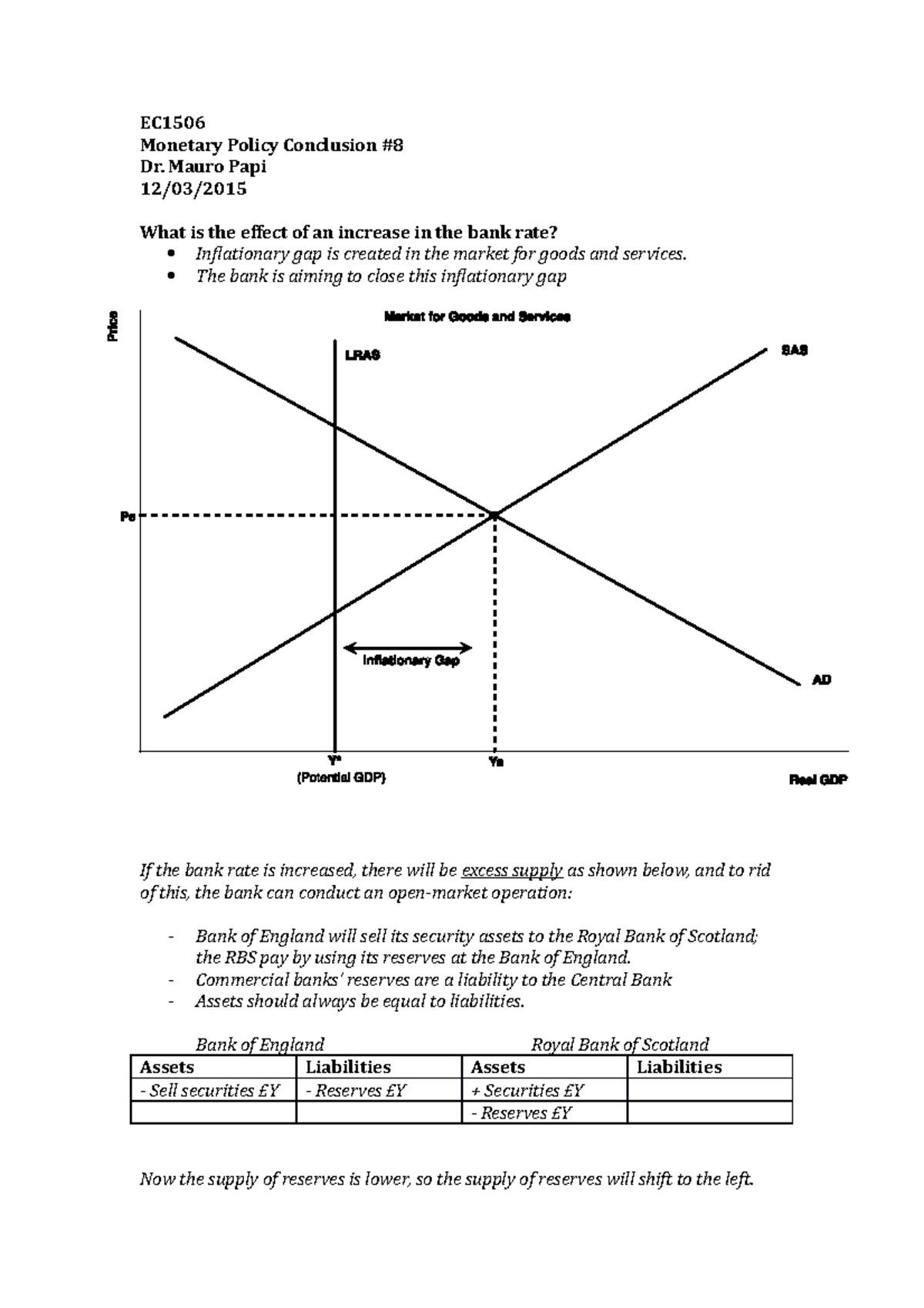 Monetary Policy Conclusion #8 - EC Monetary Policy Conclusion # Dr ...