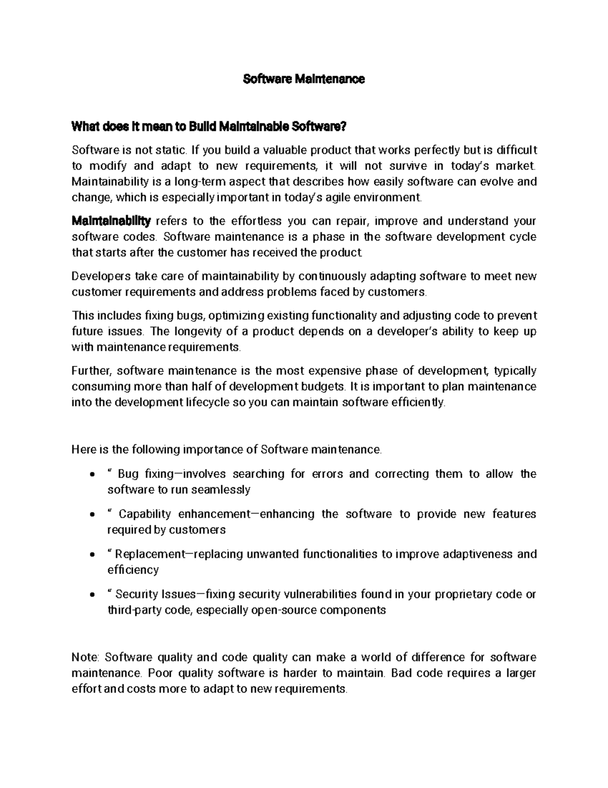 Software Maintenance - Software Maintenance What does it mean to Build ...