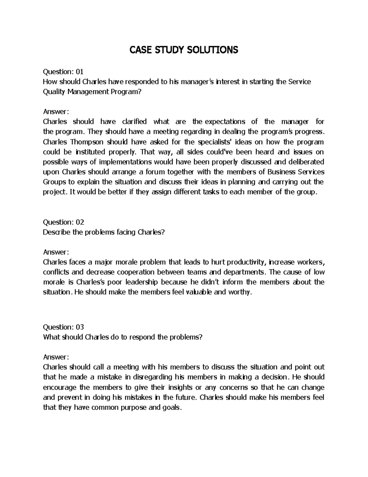 Marketing Management Assignment - CASE STUDY SOLUTIONS Question: 01 How ...