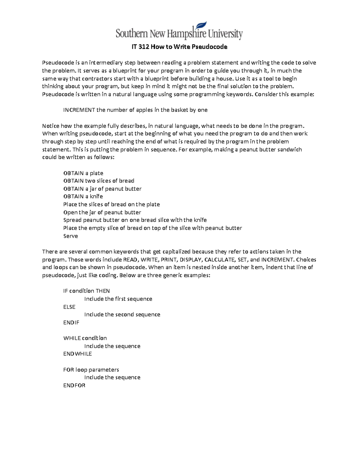 It 312 How To Write Pseudocode It 312 How To Write Pseudocode Pseudocode Is An Intermediary