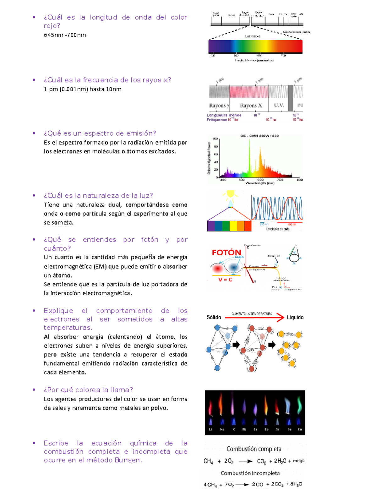 Quimica - Teoría química - ¿Cuál es la longitud de onda del color rojo ...