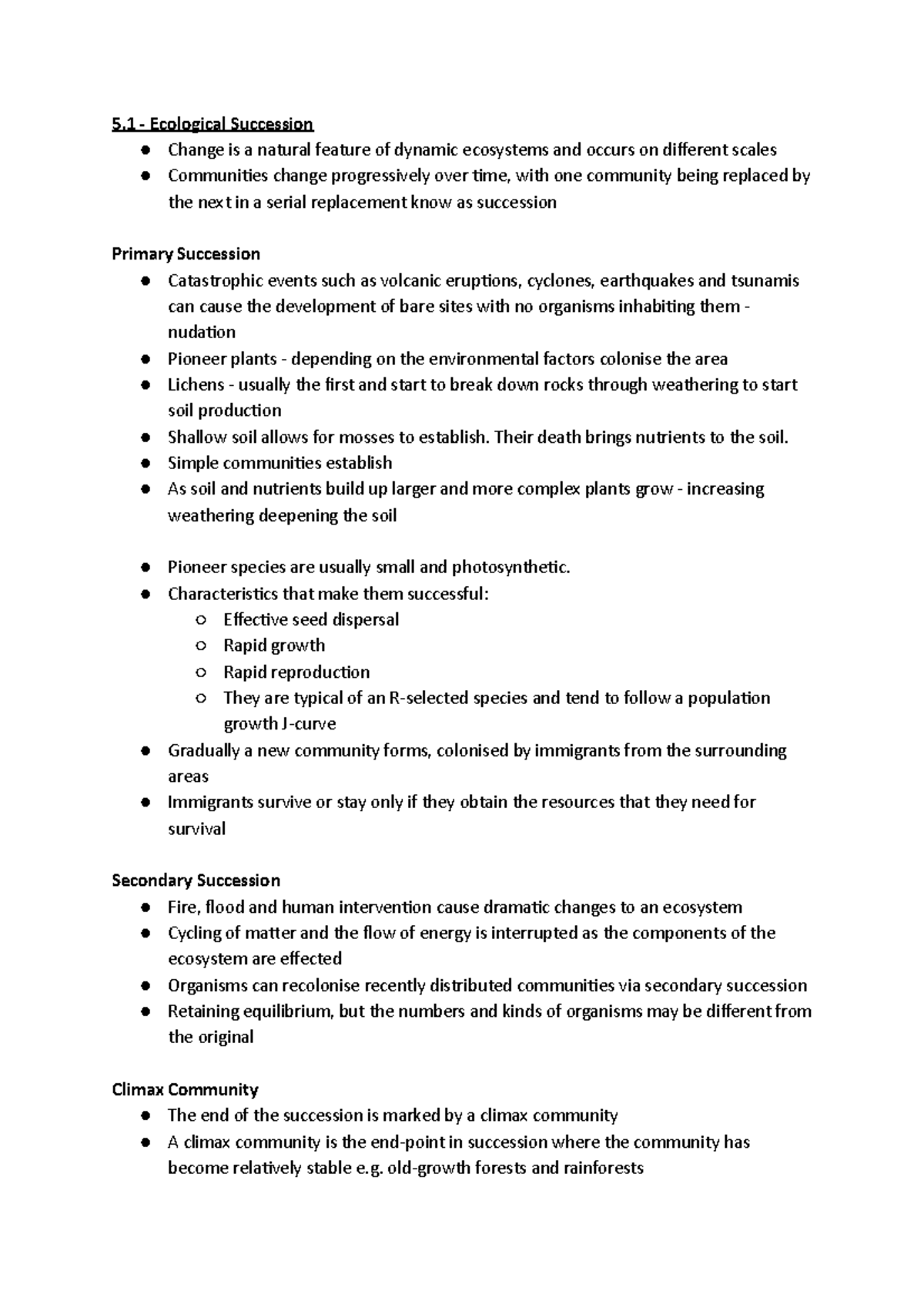 Ecological succession (chapter 5) - Year 12 BIO - 5 - Ecological ...