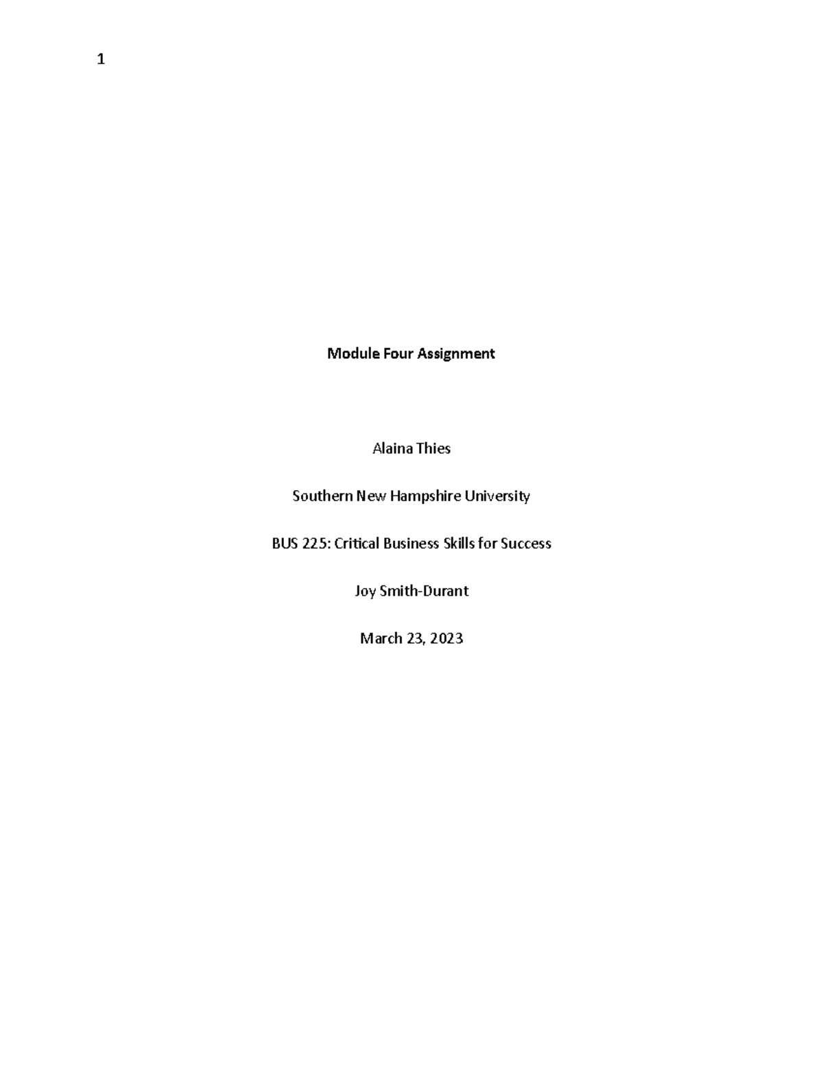 BUS225 Module Four Assignment - Module Four Assignment Alaina Thies ...