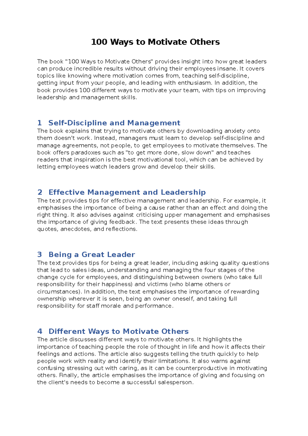 100 Ways to Motivate Others - 100 Ways to Motivate Others The book "100 ...