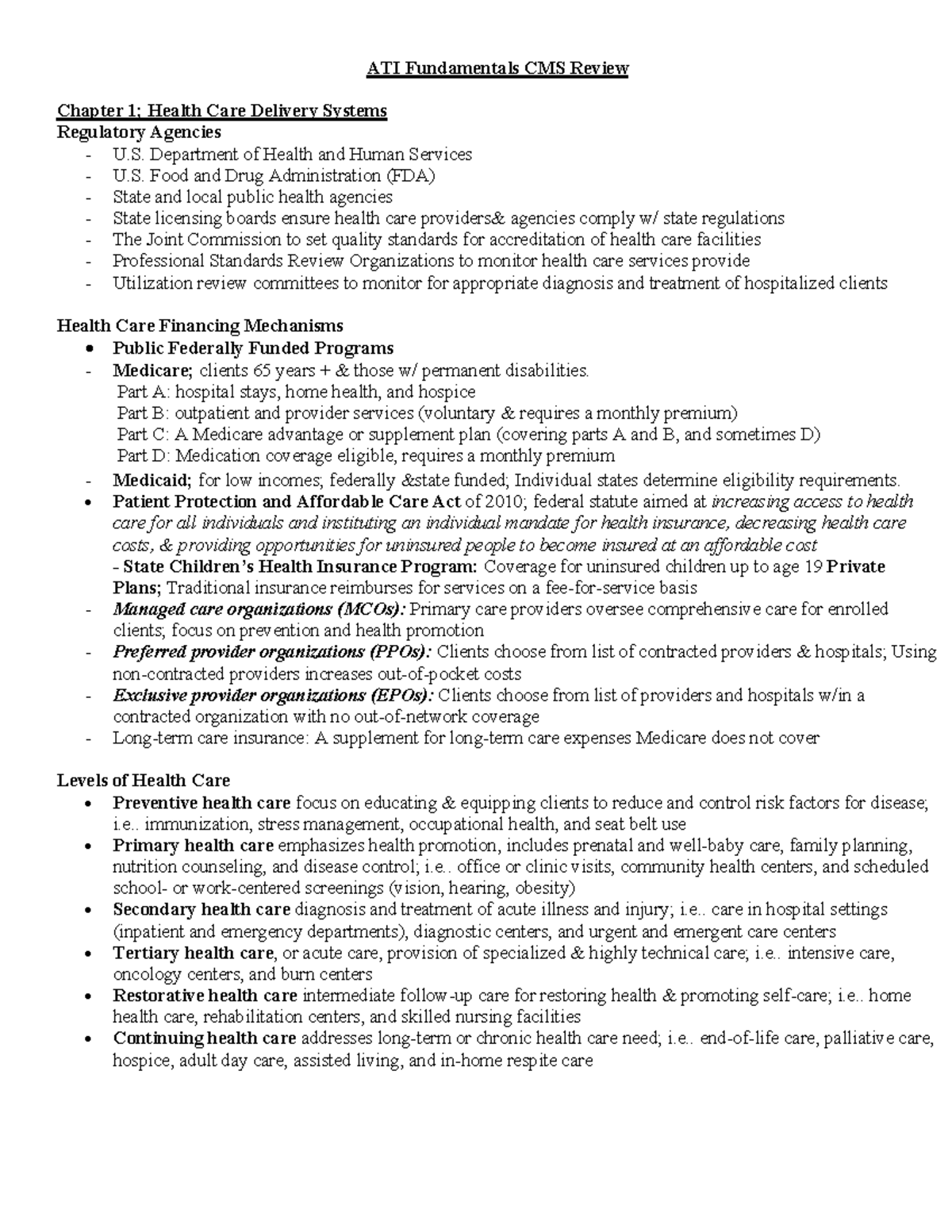 ATIFunds CMSReview - Fundamental notes - ATI Fundamentals CMS Review ...