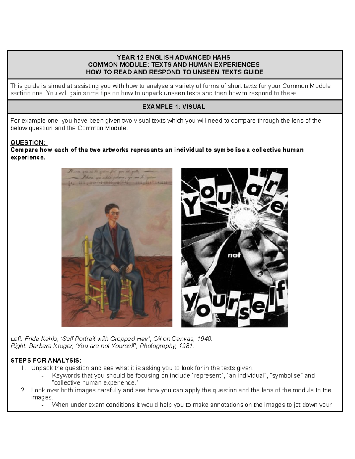 Year 12 English Advanced Common Module How to read and respond to ...