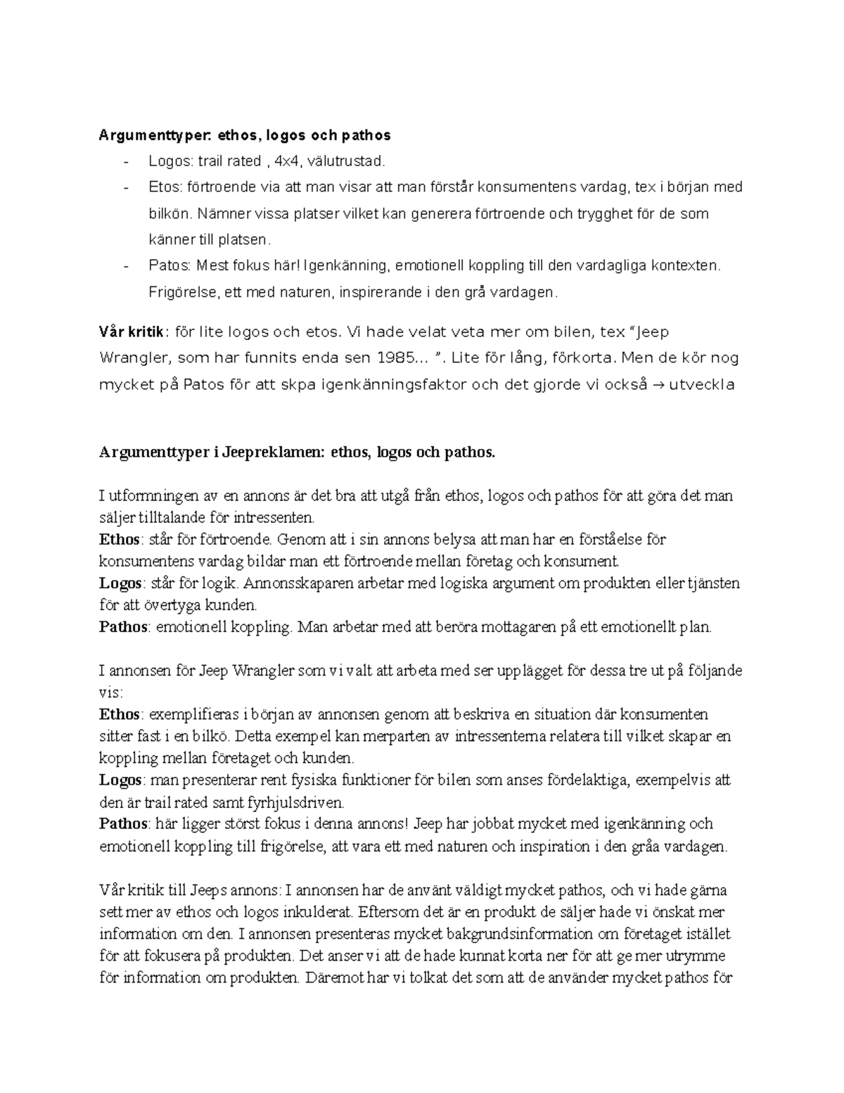 Ethos patos logos - Argumenttyper: ethos, logos och pathos Logos: trail rated , 4x4, välutrustad ...