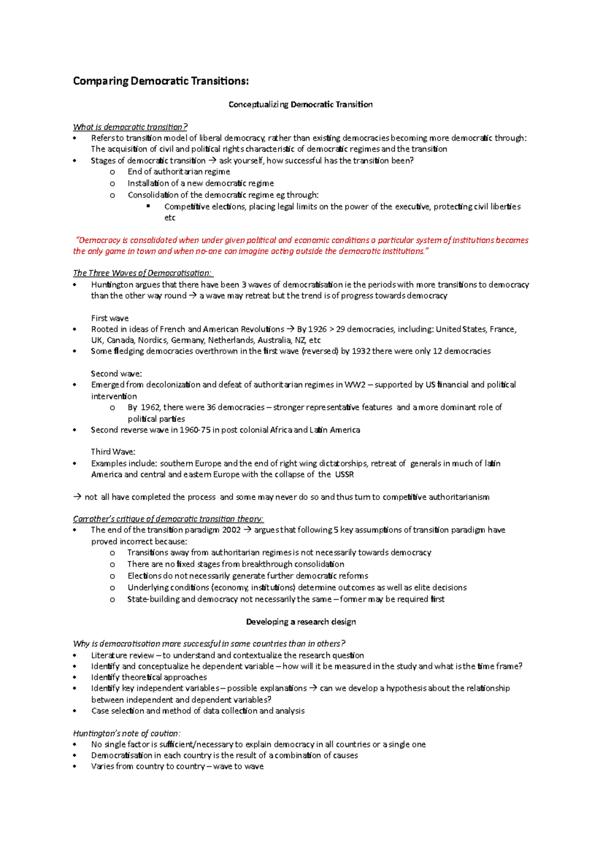L5 Comparing Democratic Transitions - Comparing Democratic Transitions ...