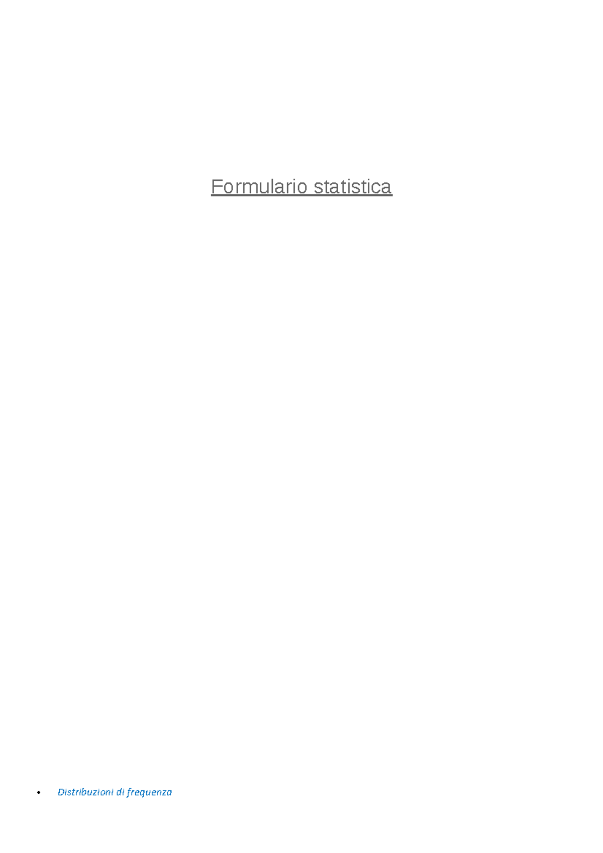 Formulario-statistica - Formulario statistica - Distribuzioni di ...