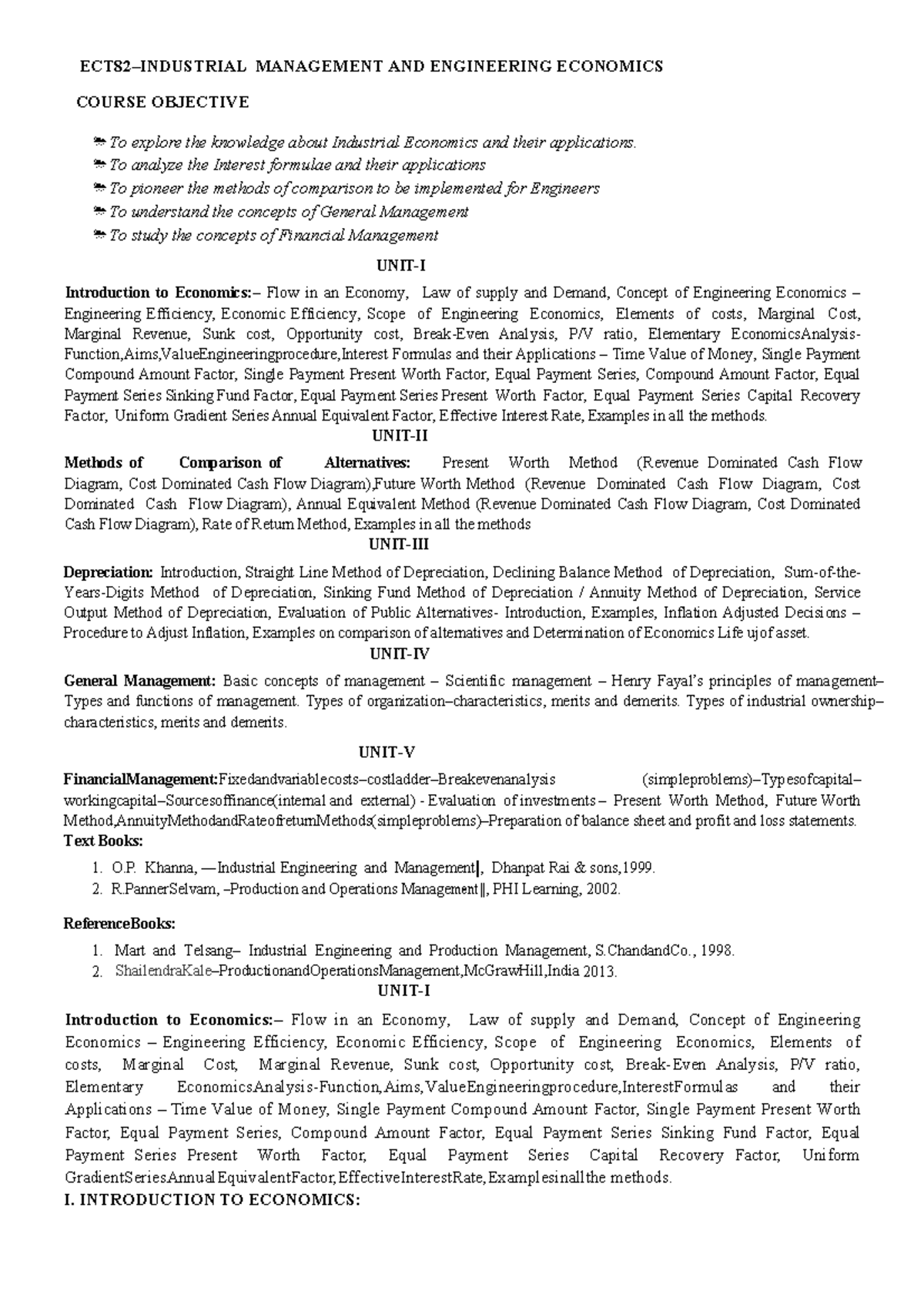UNIT 1 and 2 - Industrial Engineering and Management - StuDocu