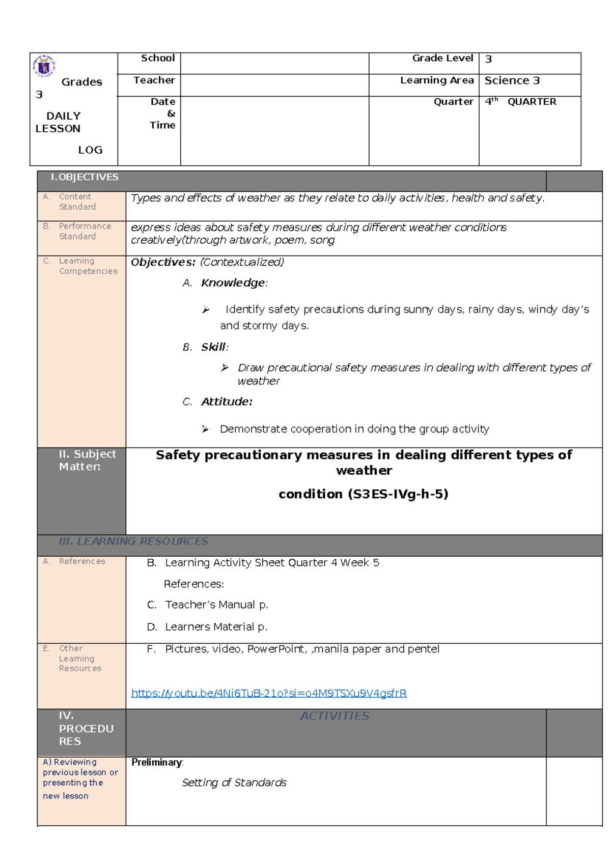 Safety precautionary measures in dealing different types of weather ...
