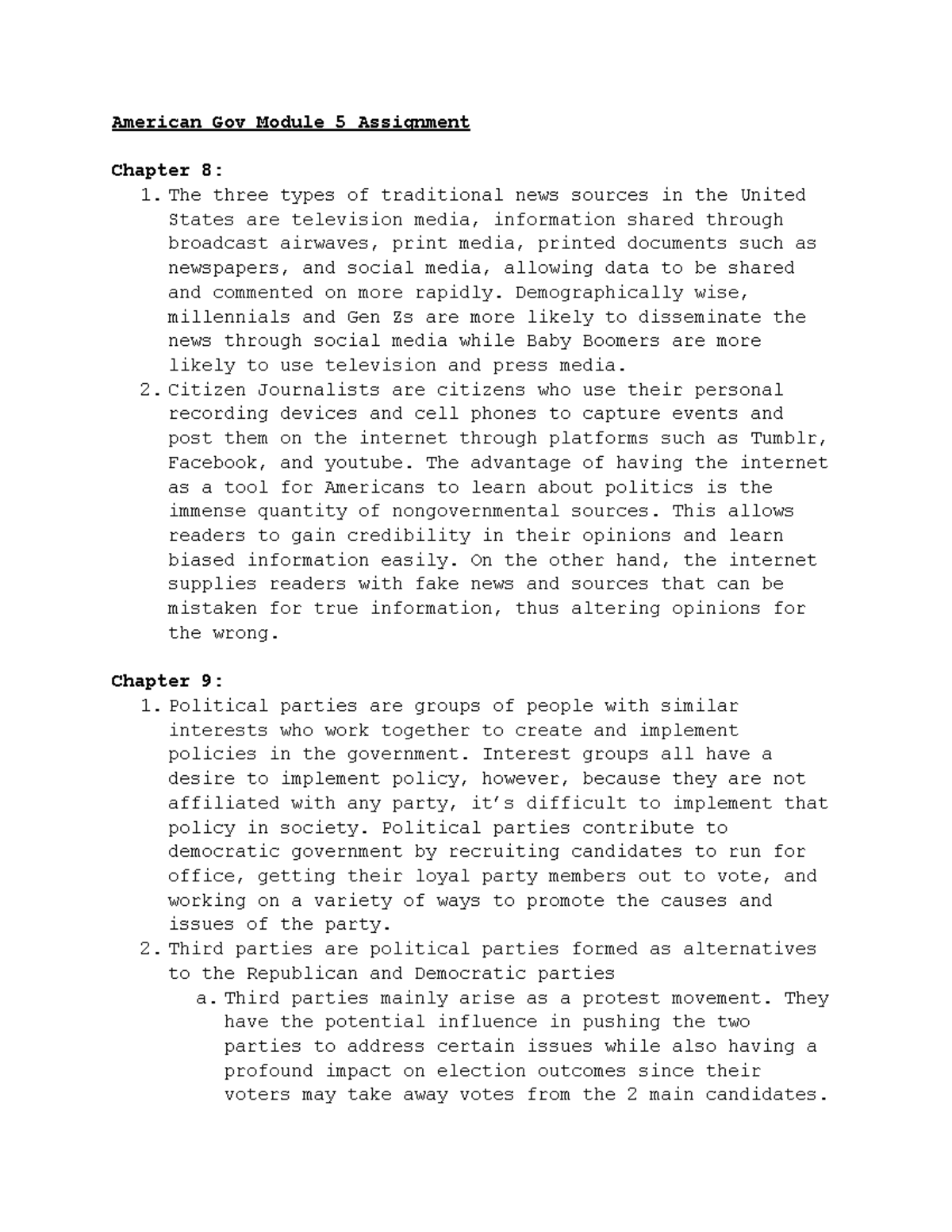 American Gov Module 5 Assignment - American Gov Module 5 Assignment ...