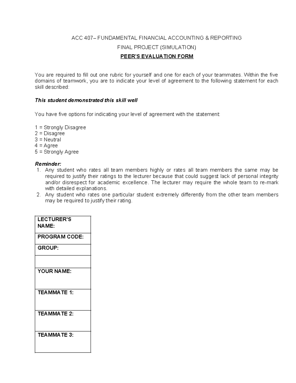 Acc assg - group work - ACC 407– FUNDAMENTAL FINANCIAL ACCOUNTING ...