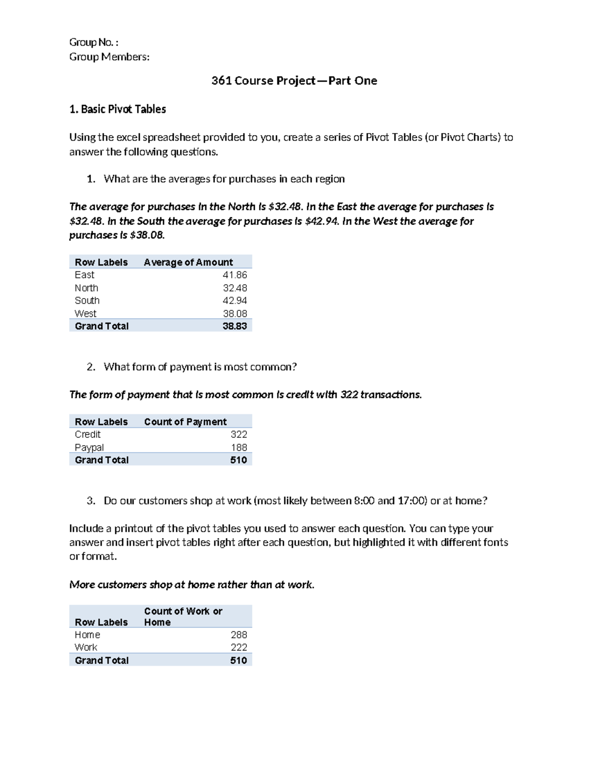 361 Course Project Part 1 - Group No. : Group Members: 361 Course ...