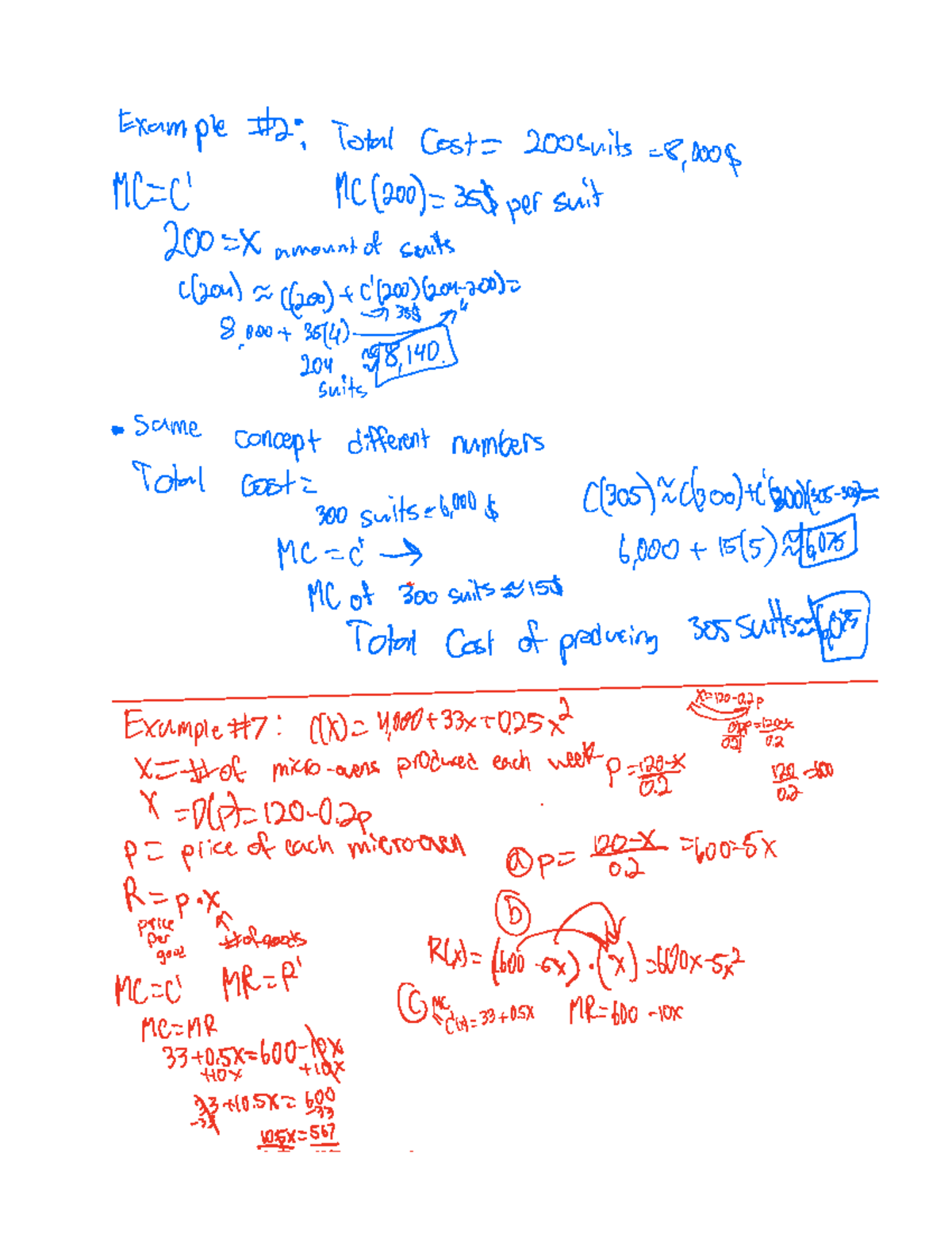 Math 135 ch3 review - Example 2 Total Costs 200 Suits 8, MEC MC 200 35 ...