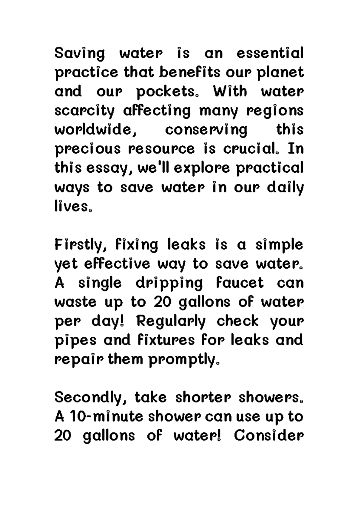 Saving water is-WPS Officeet 4thggr - Saving water is an essential ...