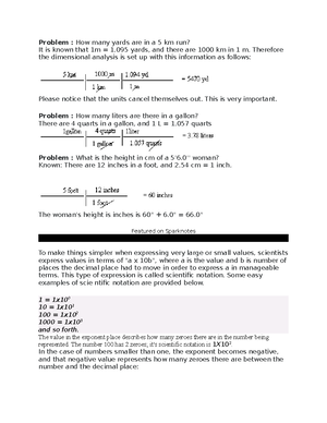Physics 13 - notes - To make things simpler when expressing very large ...