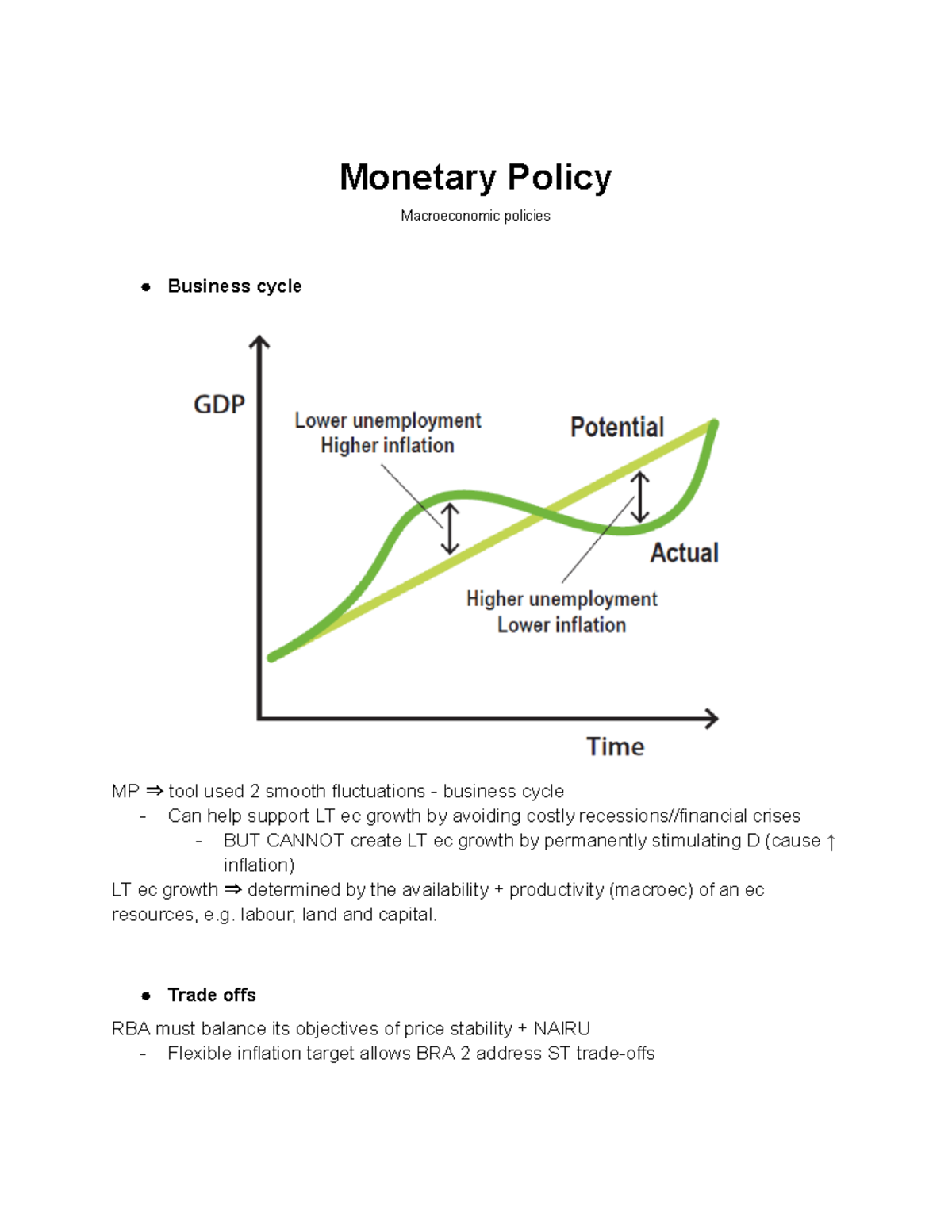 Monetary Policy - Macroeconomic policies - Monetary Policy ...