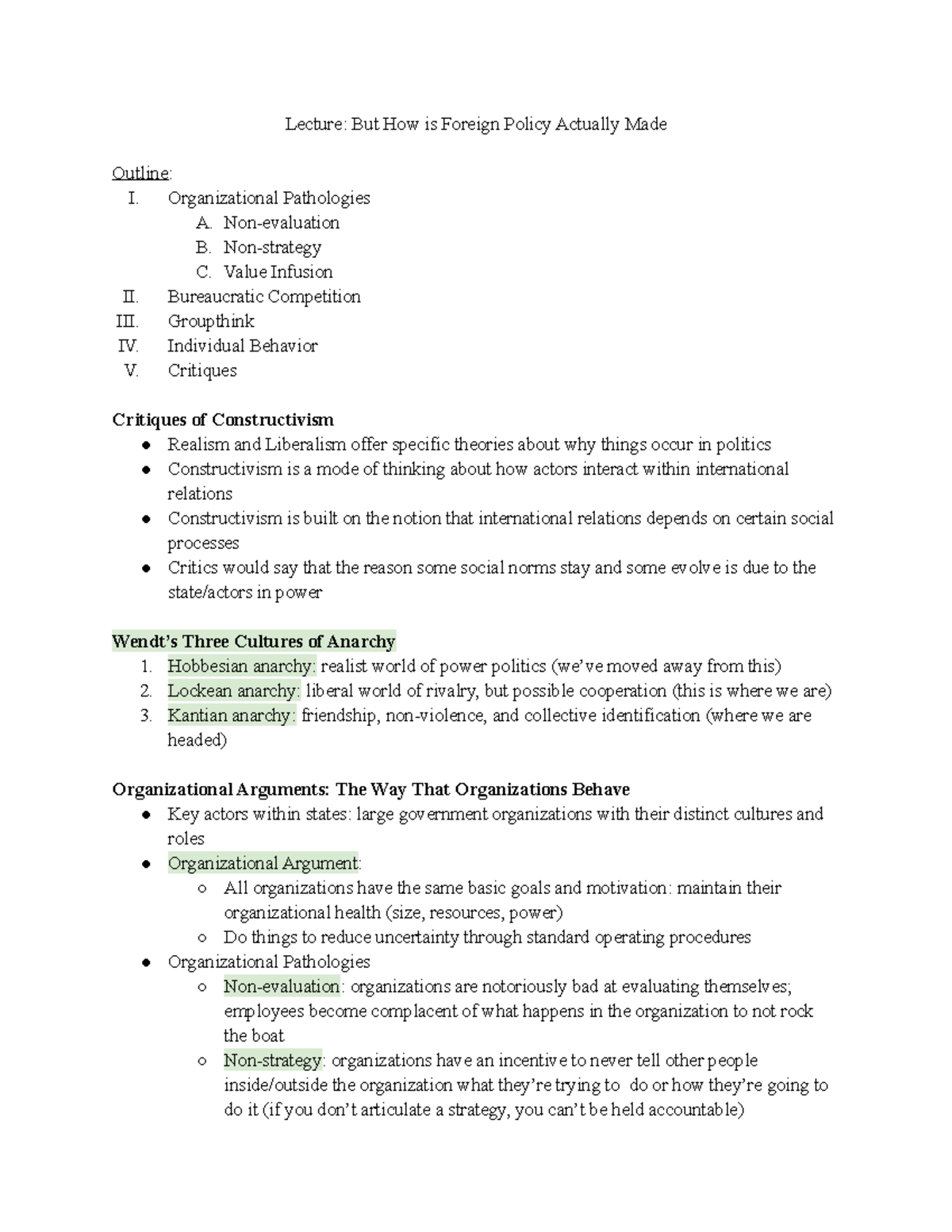 Lecture But How is Foreign Policy Actually Made - Lecture: But How is ...