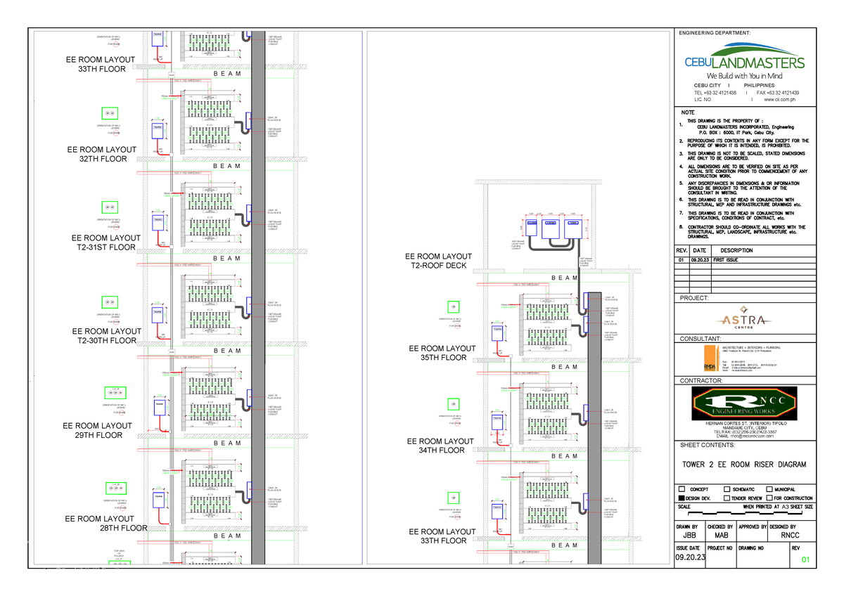 4 - plan - EE ROOM LAYOUT T2-ROOF DECK T2LP T2MC BREAKER GUTTER T2MC ...