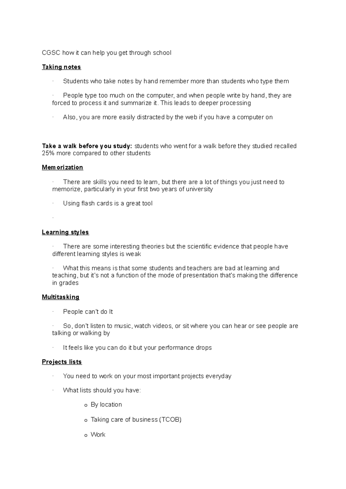 CGSC how it can help you get through school - This leads to deeper ...