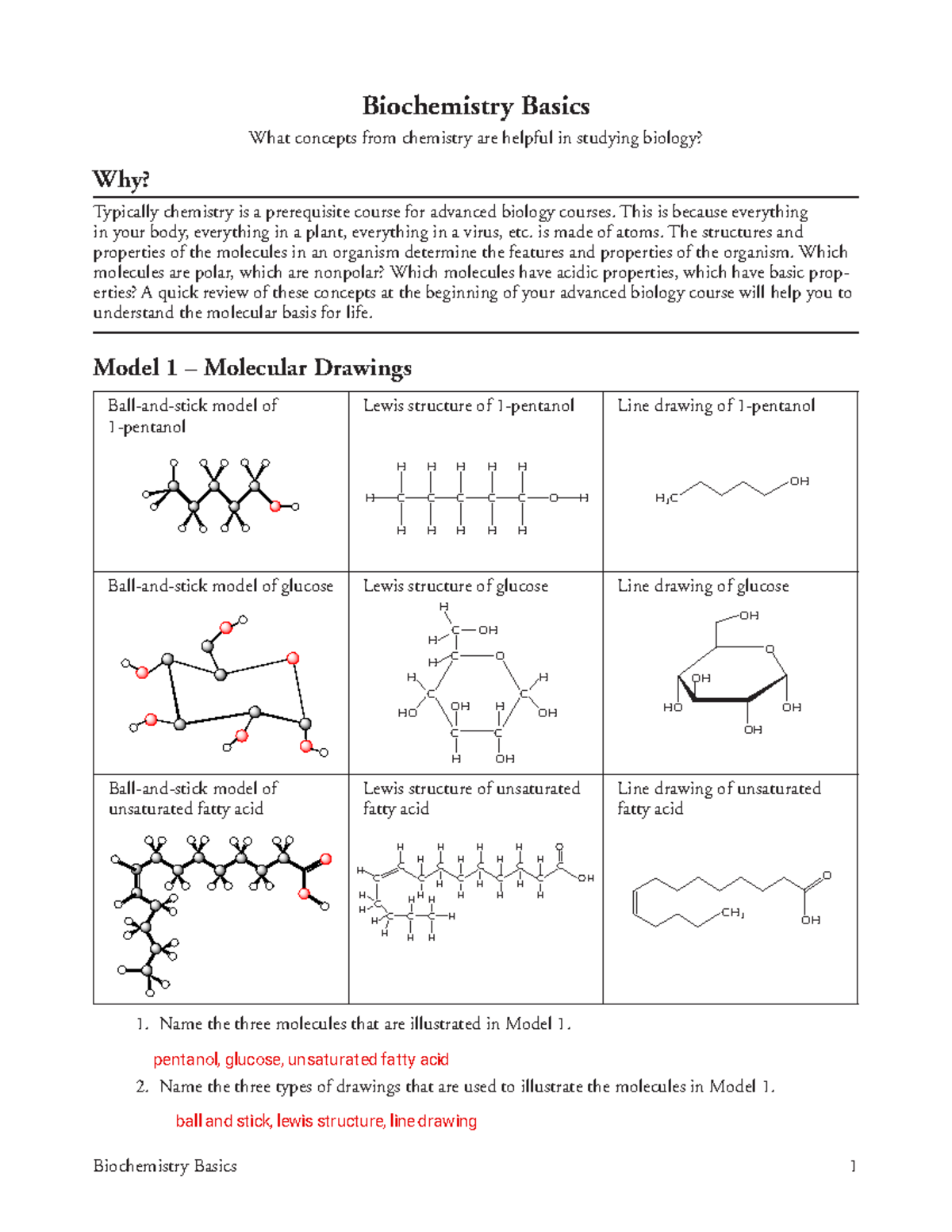 Biochemistry Basics: Chemistry Concepts in Biology - Studocu