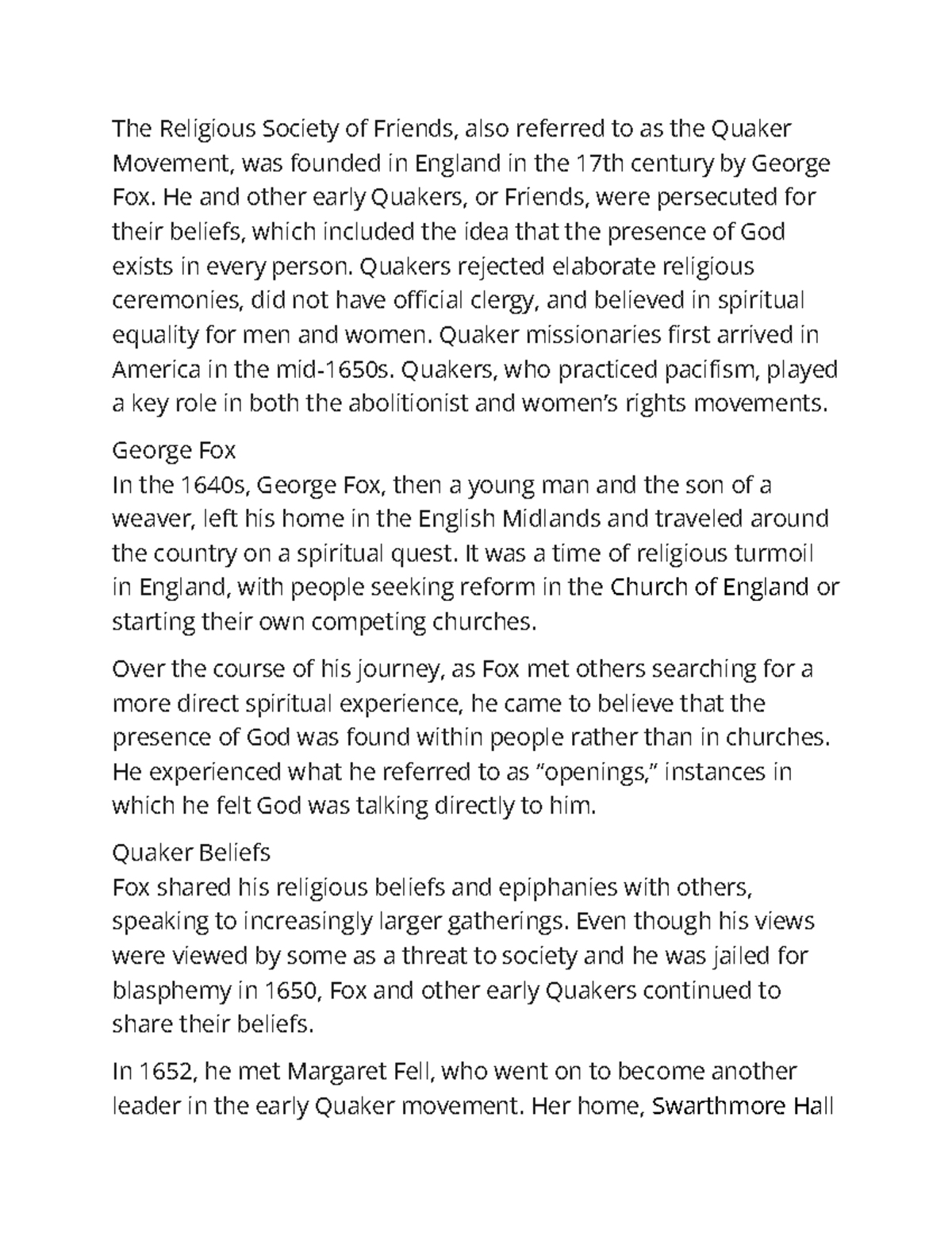 Quaker Notes - The Religious Society of Friends, also referred to as ...
