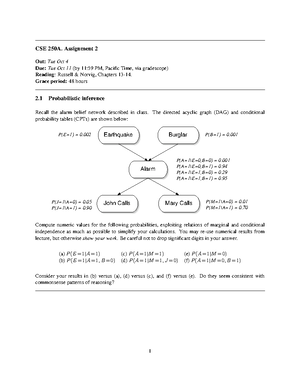CSE 250A Assignment 3 - CSE 250a. Assignment 3 Out: Tue Oct 11 Due: Tue Oct 18 (by 11:59 PM ...