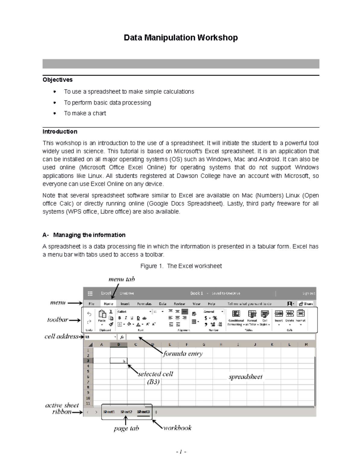 Data Manipulation Workshop - Data Manipulation Workshop Objectives To ...