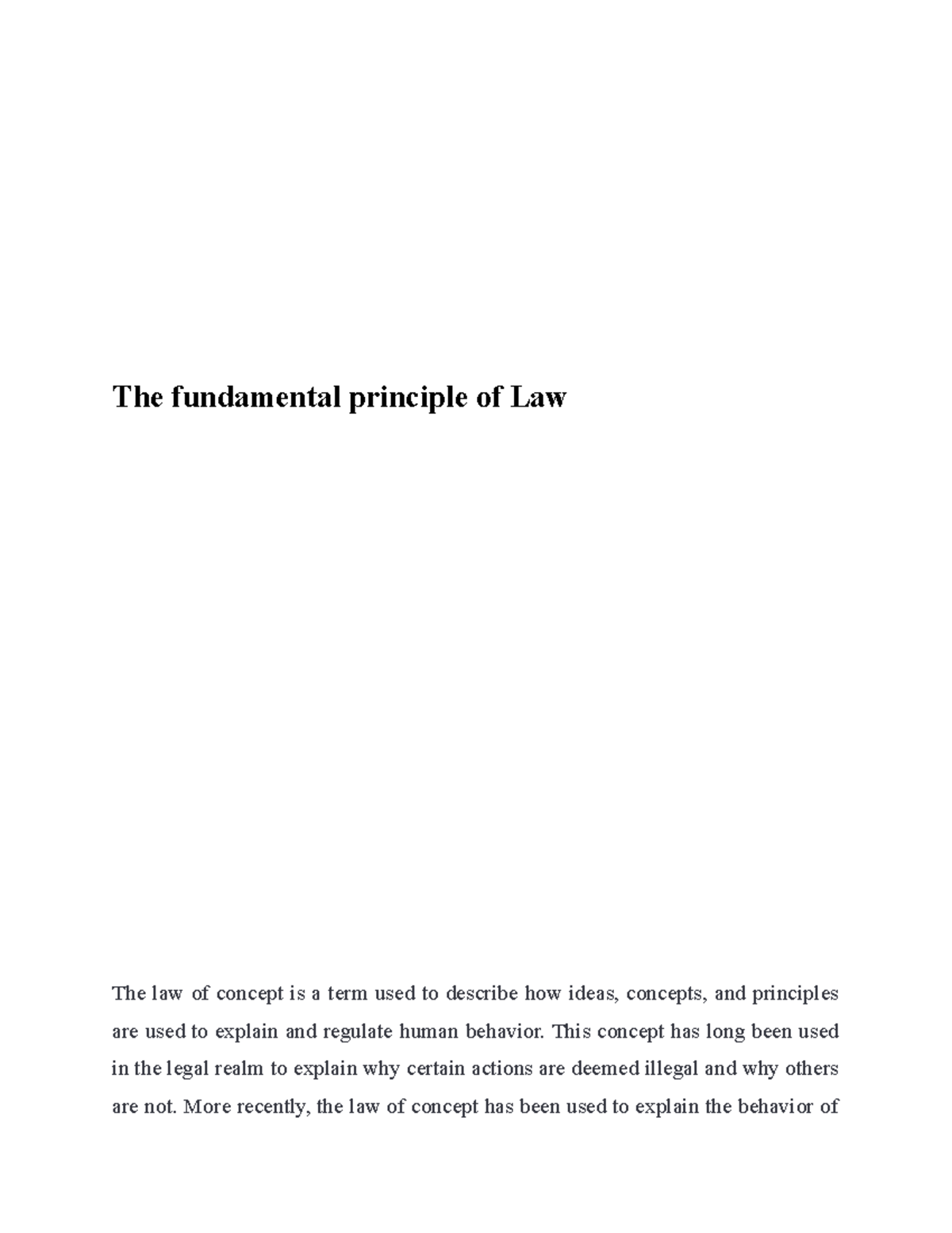 The Fundamental Princeple of law - The fundamental principle of Law The ...