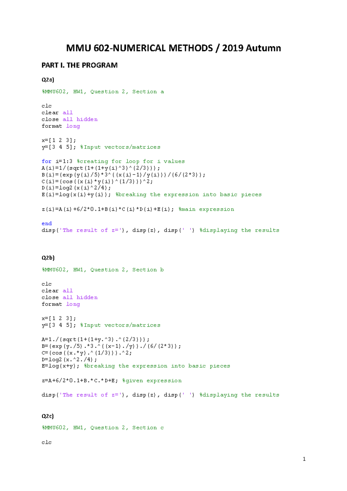 MMU602HW1 - Homework-1 with fundamental Matlab codes - MMU 602 ...
