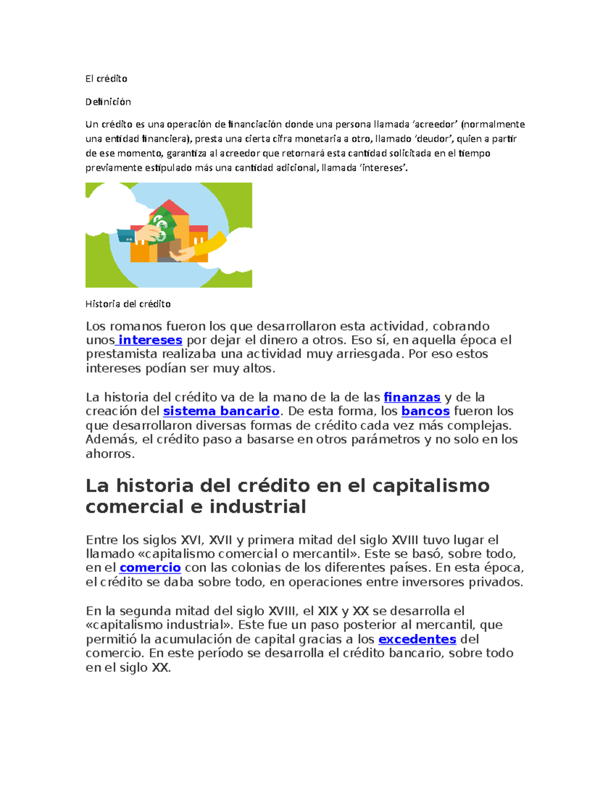 El crédito - El crédito Definición Un crédito es una operación de ...