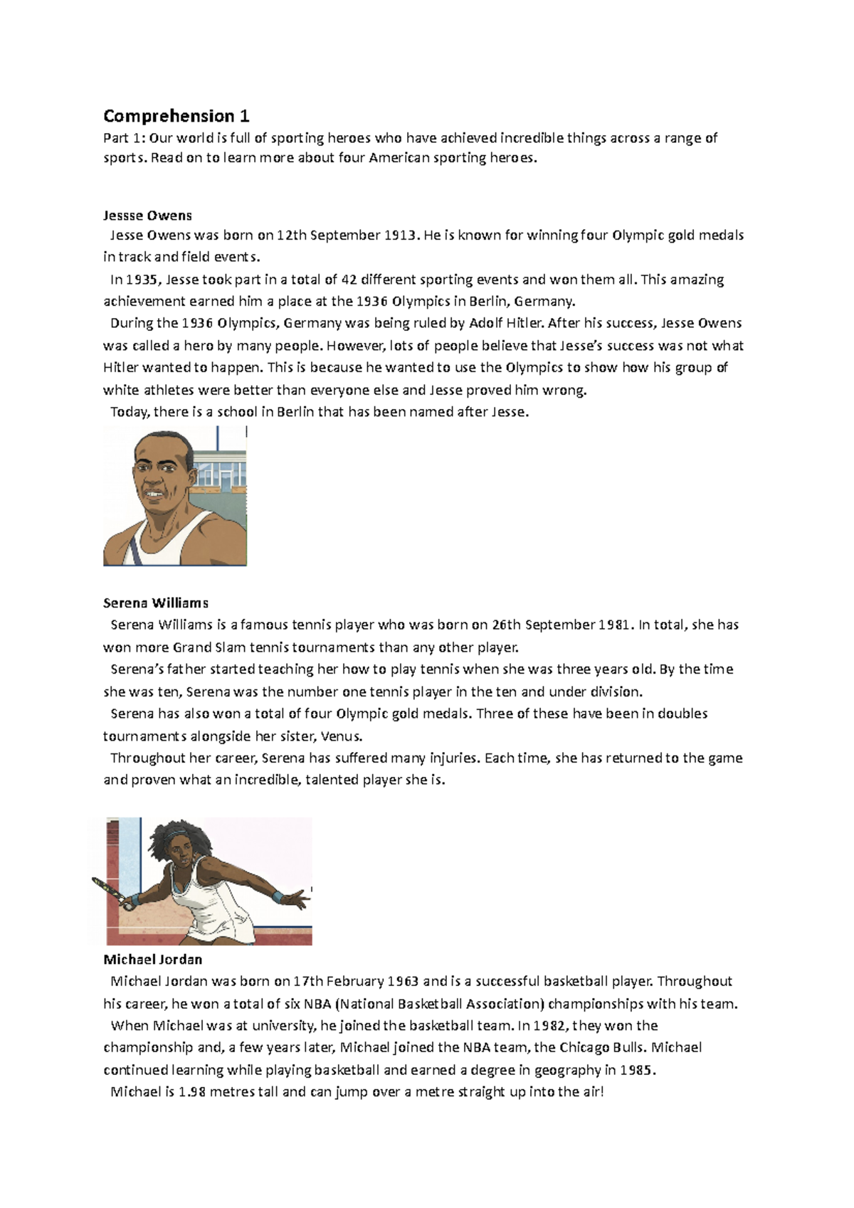 P6 worksheet temp - was - Comprehension 1 Part 1: Our world is full of ...