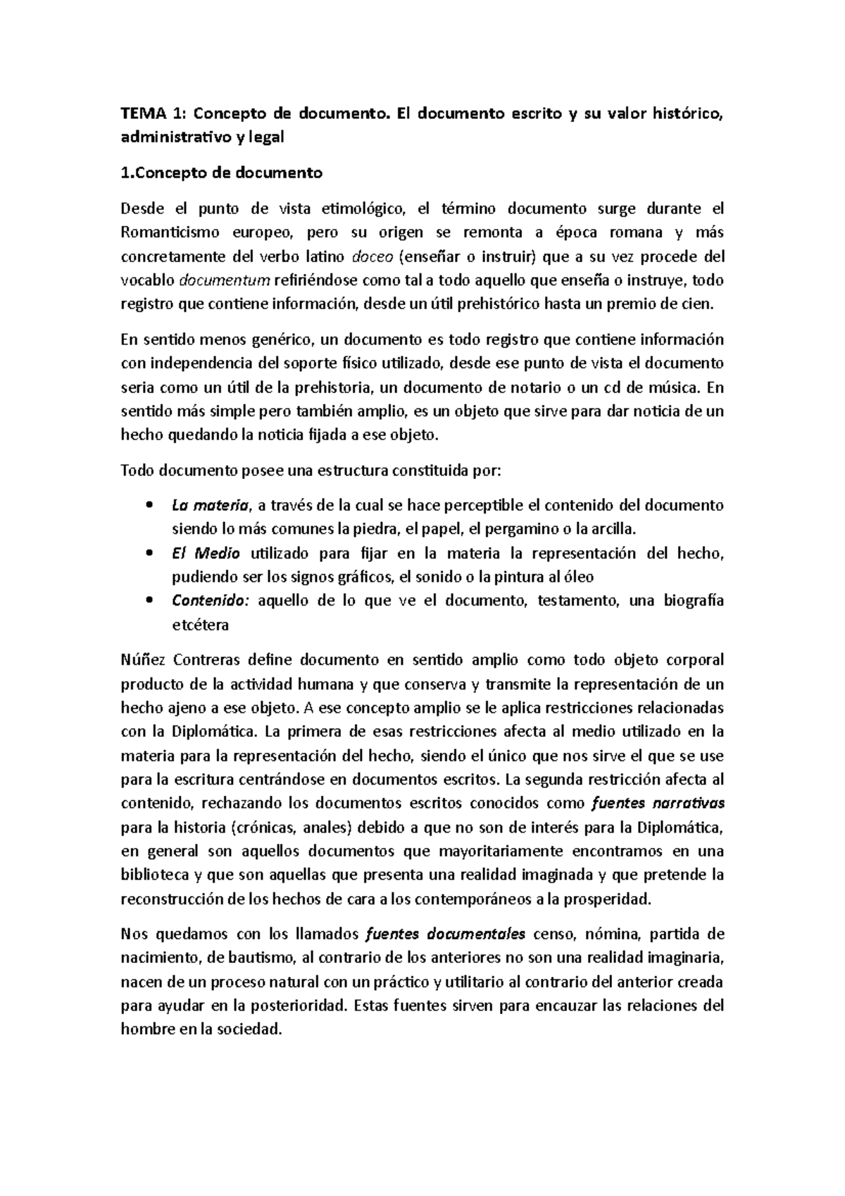Tema 1 concepto de documento - TEMA 1: Concepto de documento. El ...