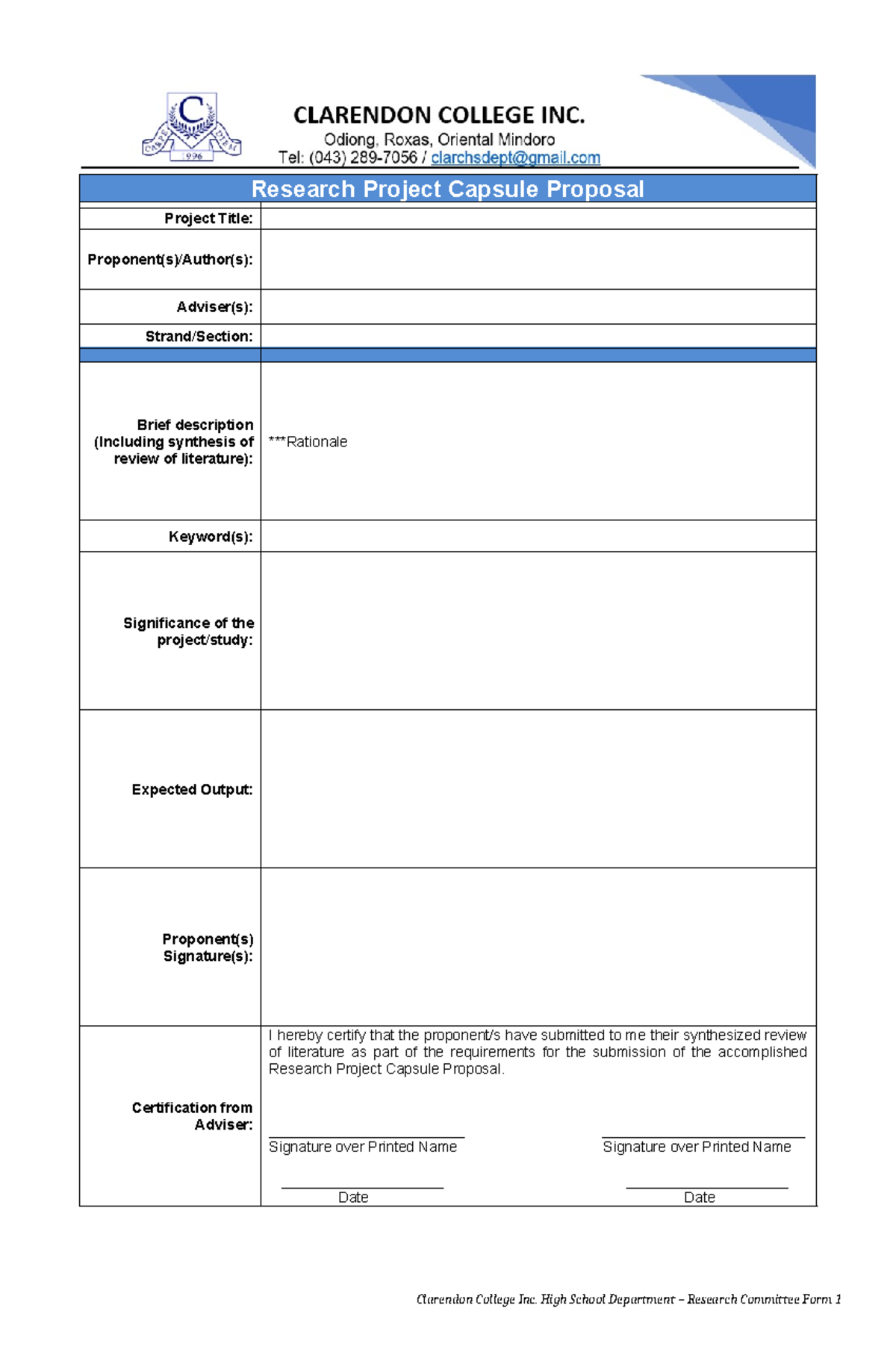 Research-Capsule-Proposal - Research Project Capsule Proposal Project ...
