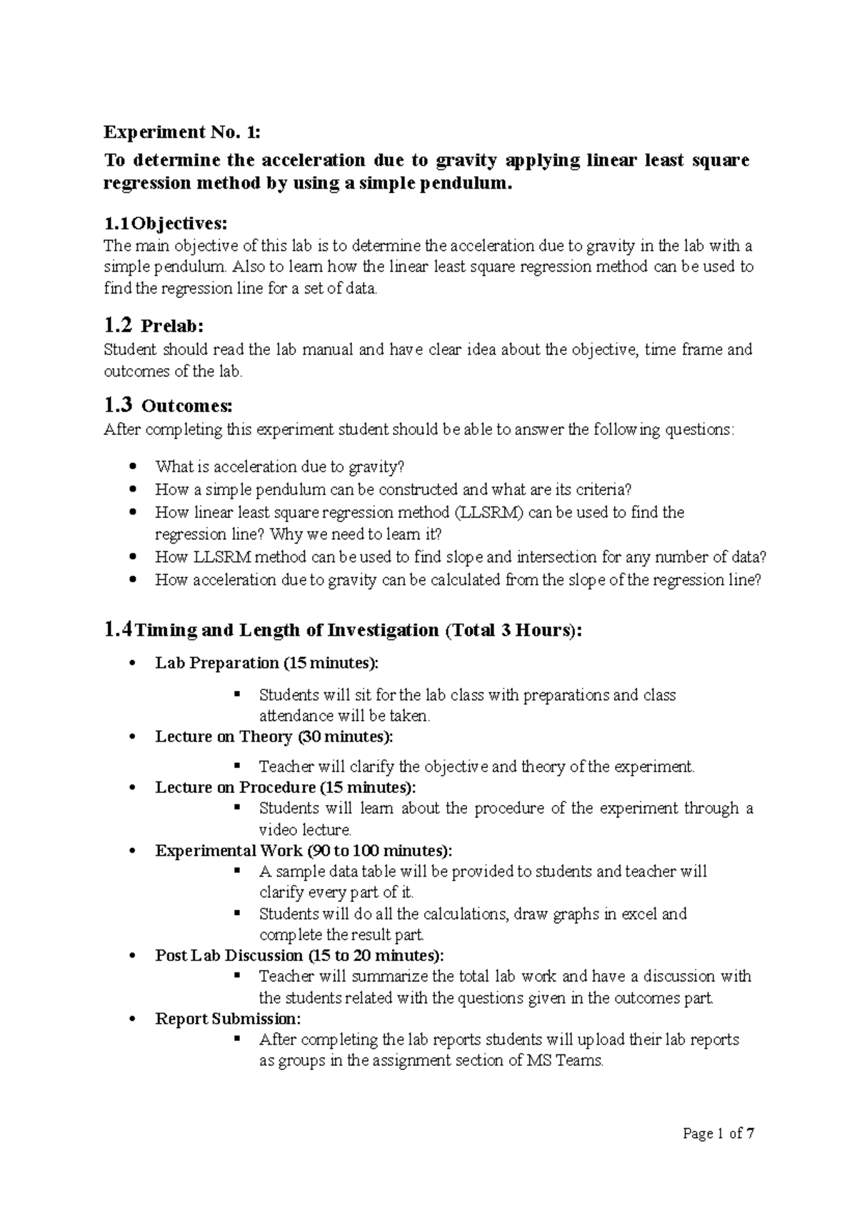 Lab Manual Expt - physics lab 1st semester for AIUB Engineering student. this will help you to ...