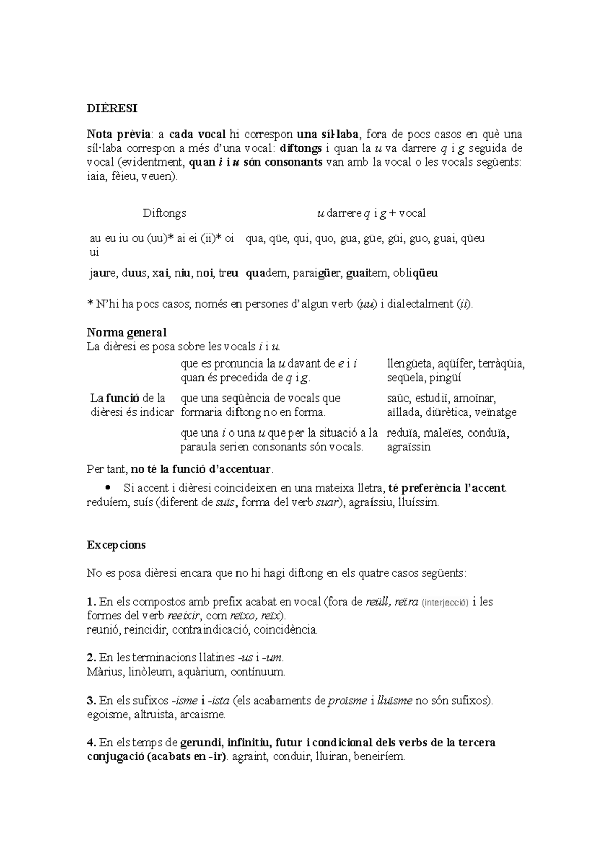 DIÈRESI exercicis per preparar examen cat c2 - Català - UAB - Studocu