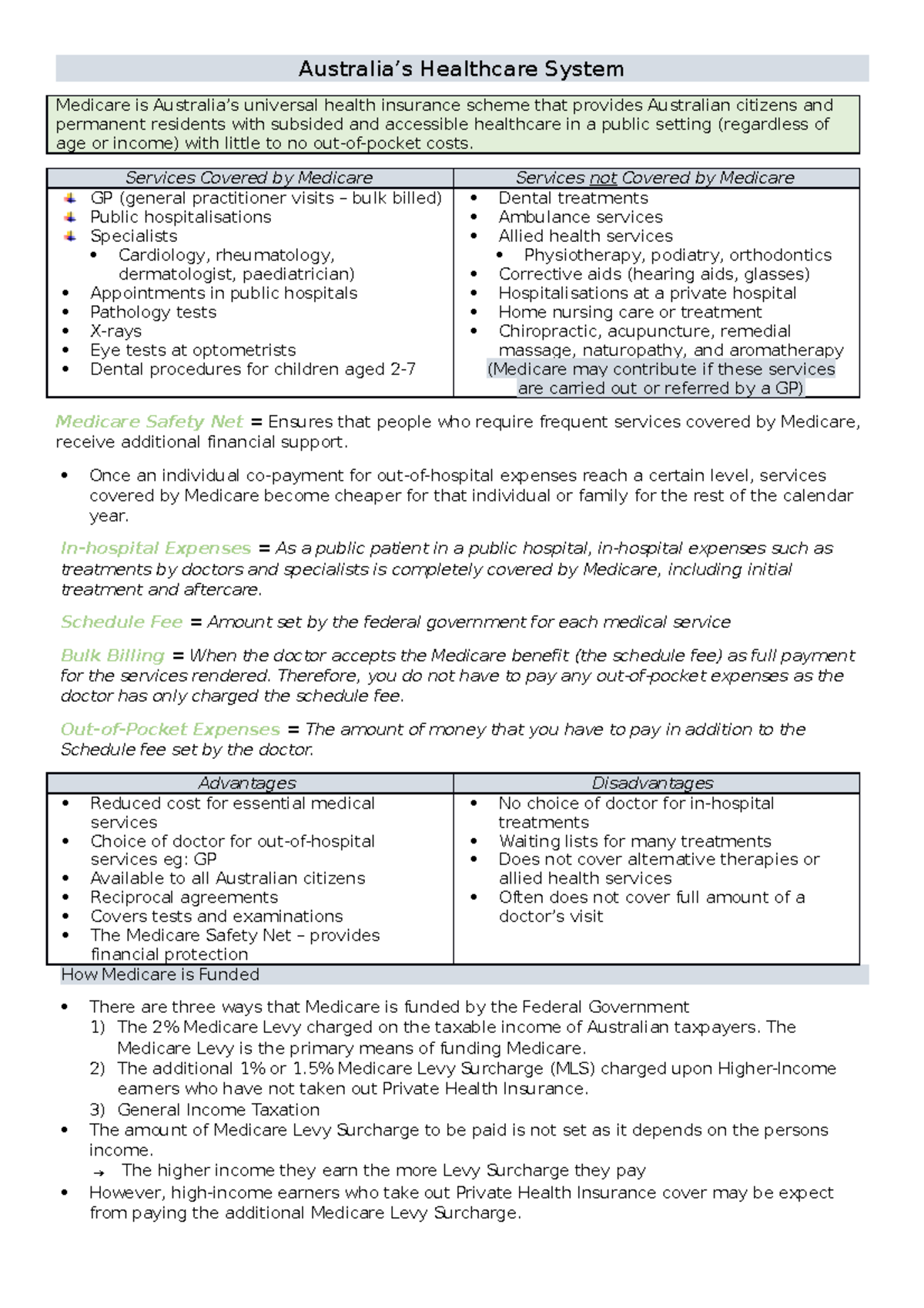 Australian Health Care System Notes - Australia’s Healthcare System ...